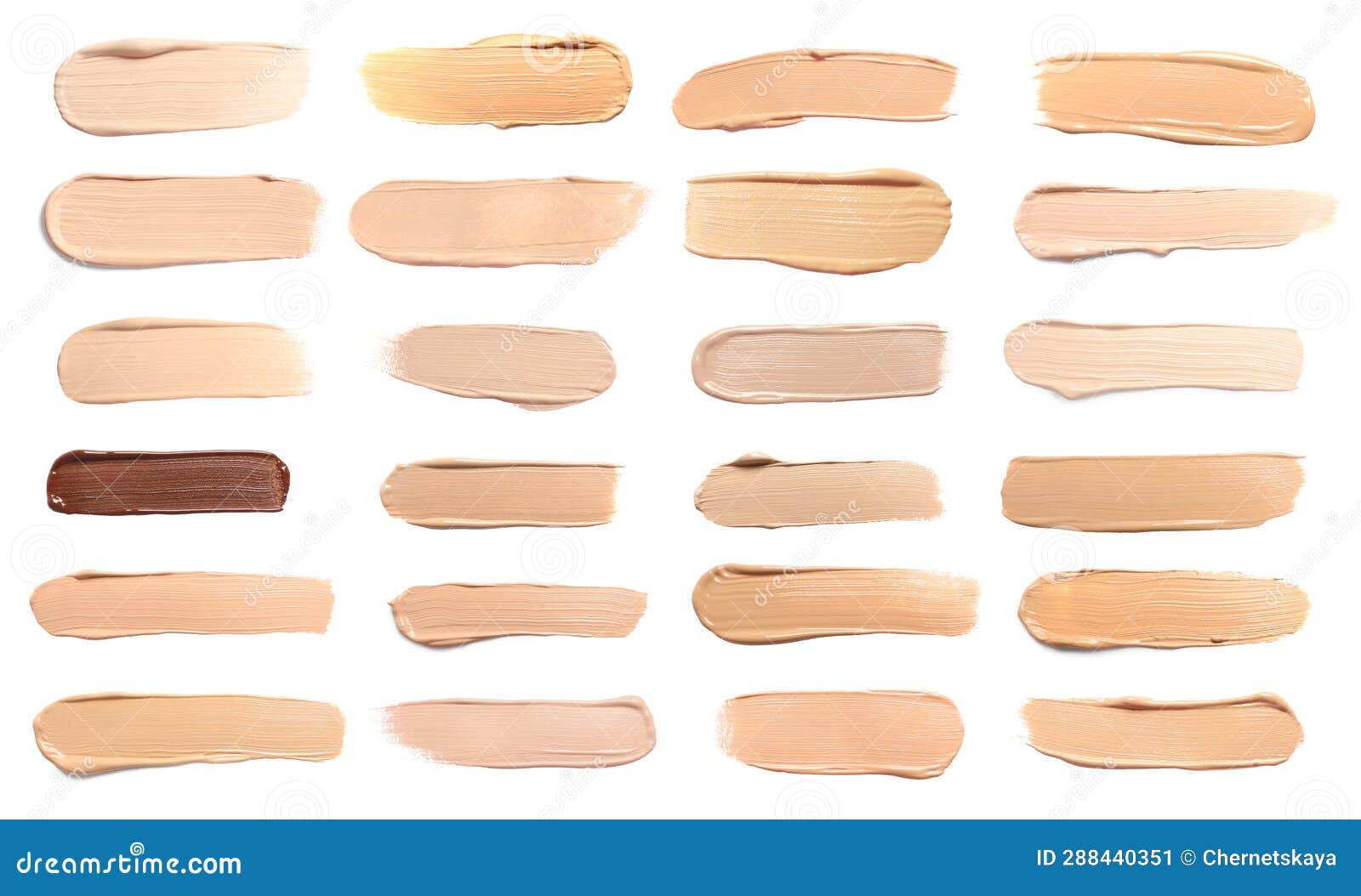 Set of Foundation Samples in Different Tones on White Background Stock ...