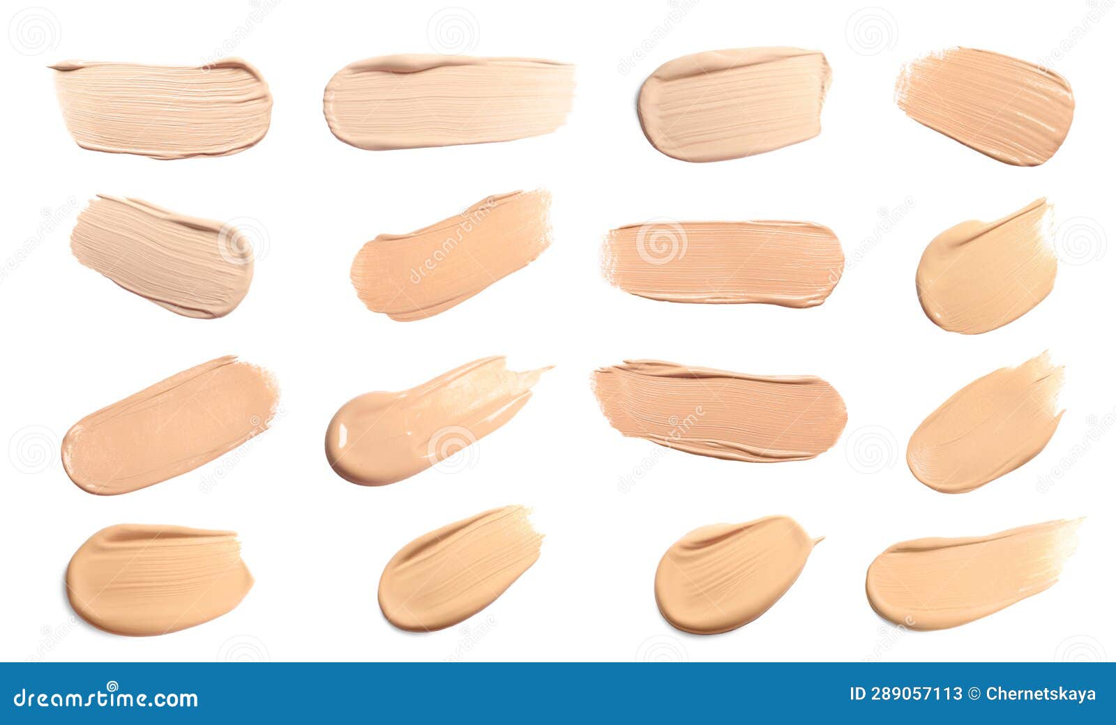 Set of Foundation Samples in Different Tones on White Background Stock ...