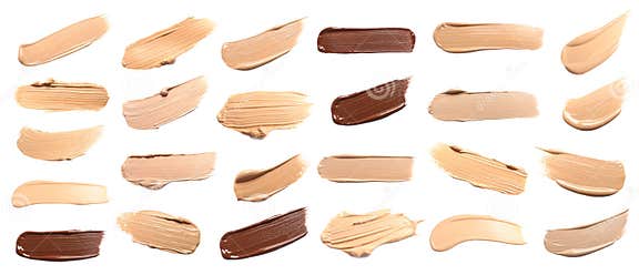 Set of Foundation Samples in Different Tones on White Background Stock ...