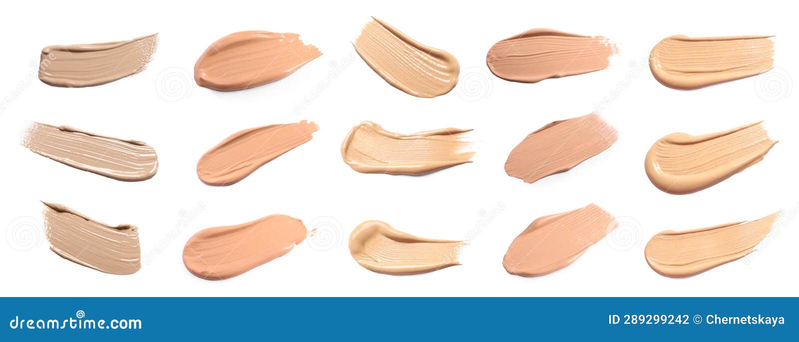 Set of Foundation Samples in Different Tones on White Background Stock ...