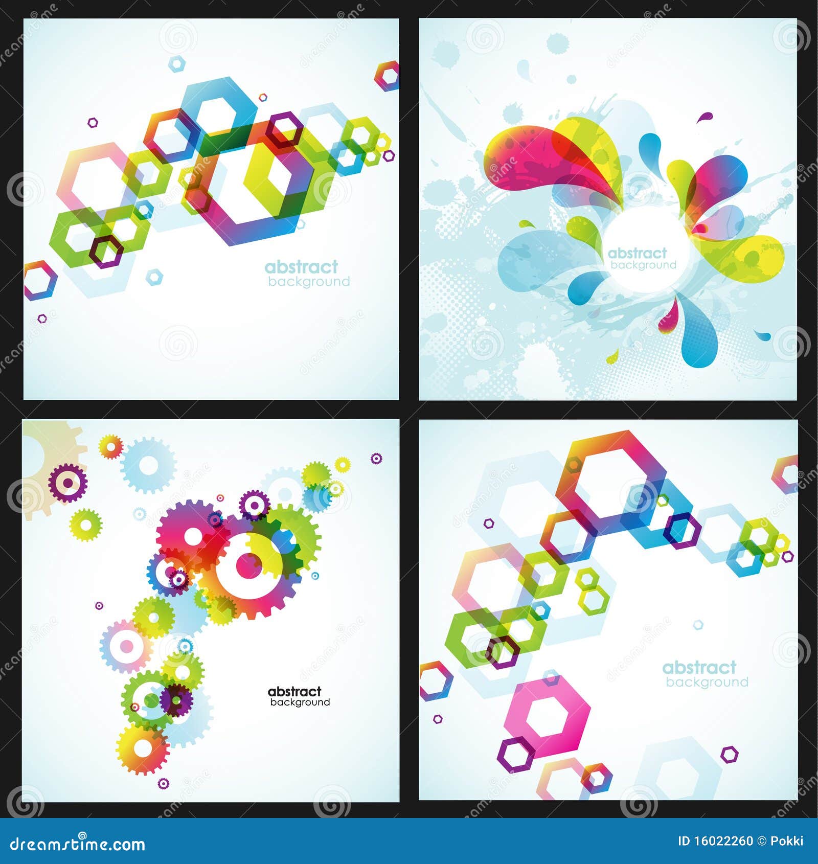 Set of Four Abstract Backgrounds. Stock Vector - Illustration of shape ...