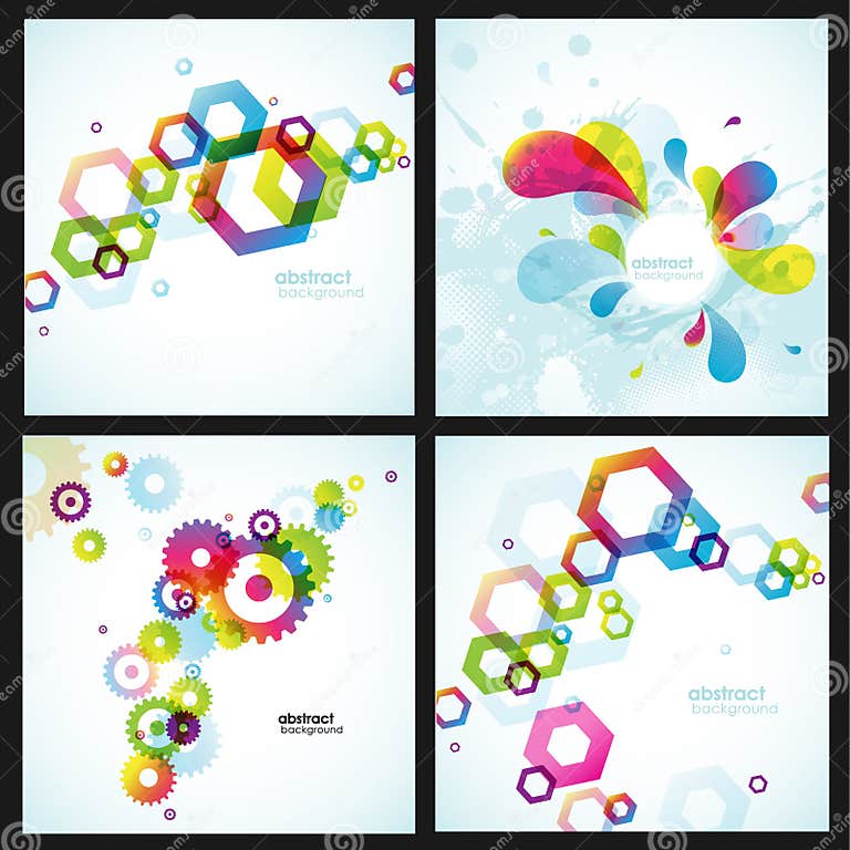 Set of Four Abstract Backgrounds. Stock Vector - Illustration of shape ...