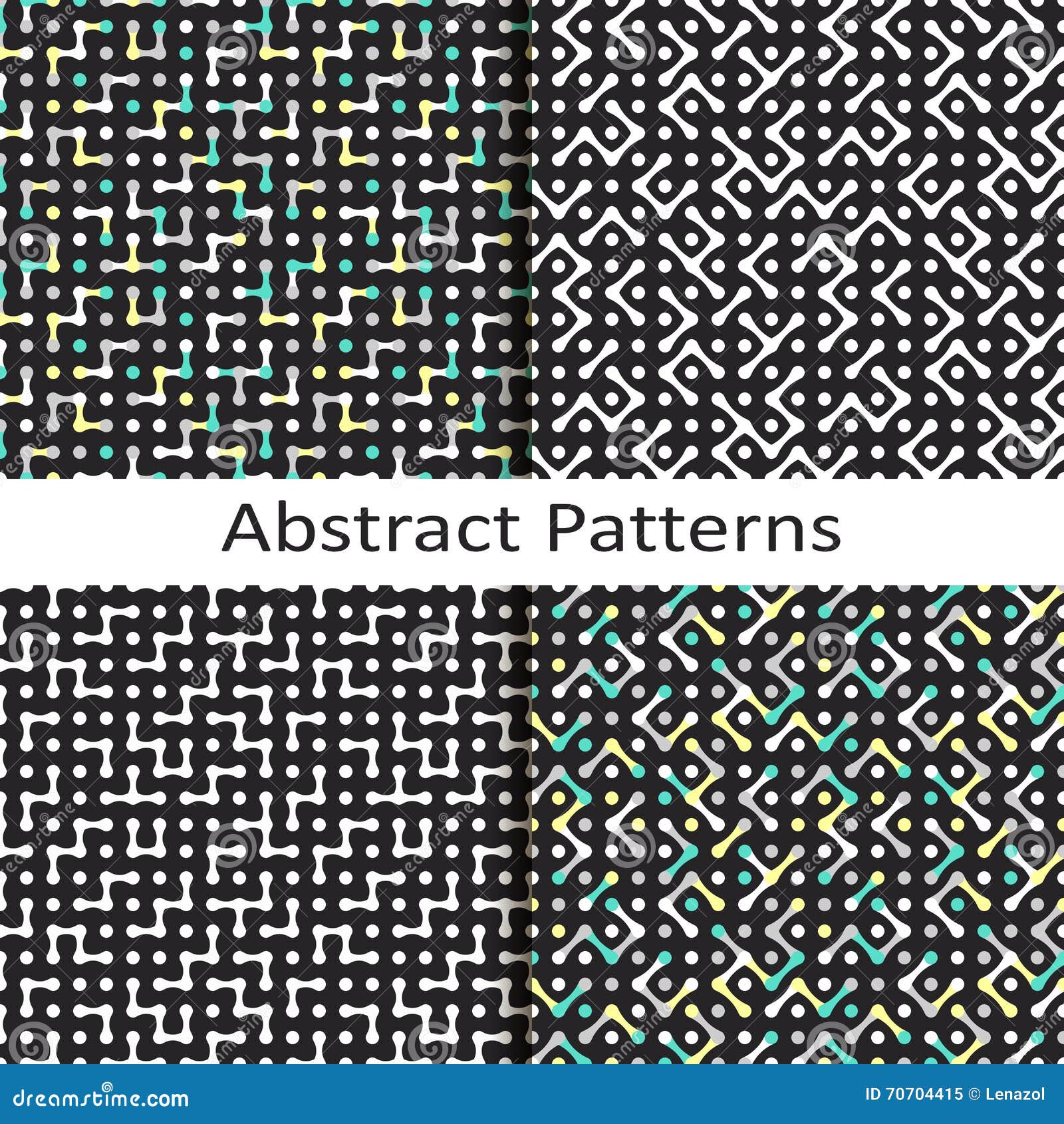 Set of Four Abstract Geometric Patterns Stock Vector - Illustration of ...