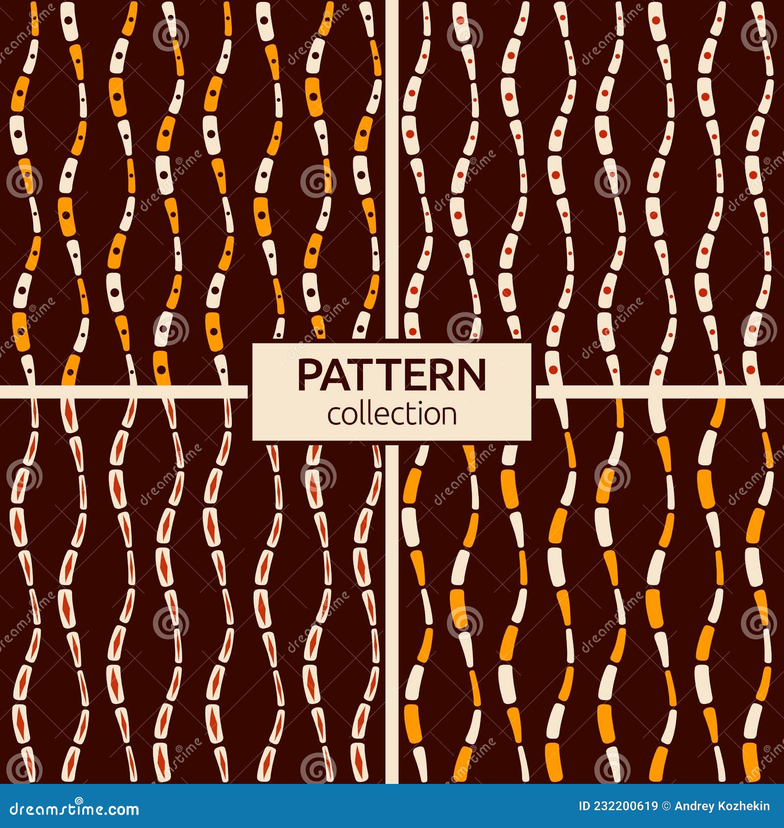 Set of Four Abstract Seamless Patterns. Organic Shapes Stock Vector ...