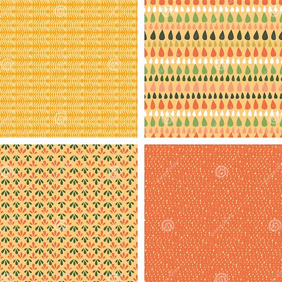 Set of Four Abstract Stripes Horizontal Seamless Stock Vector ...