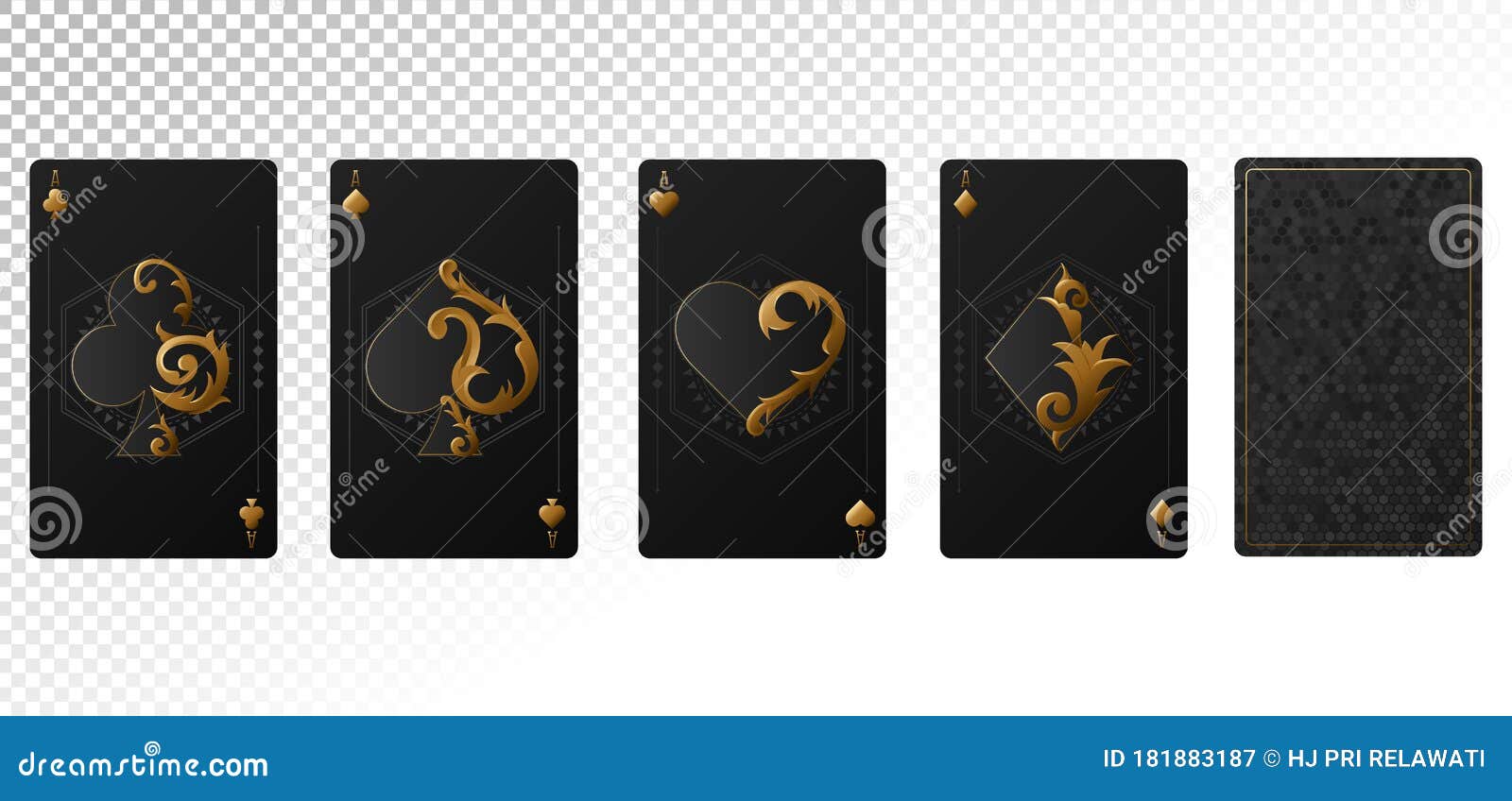 Set Of Four Aces Playing Cards Suits. Playing Cards Isolated On ...