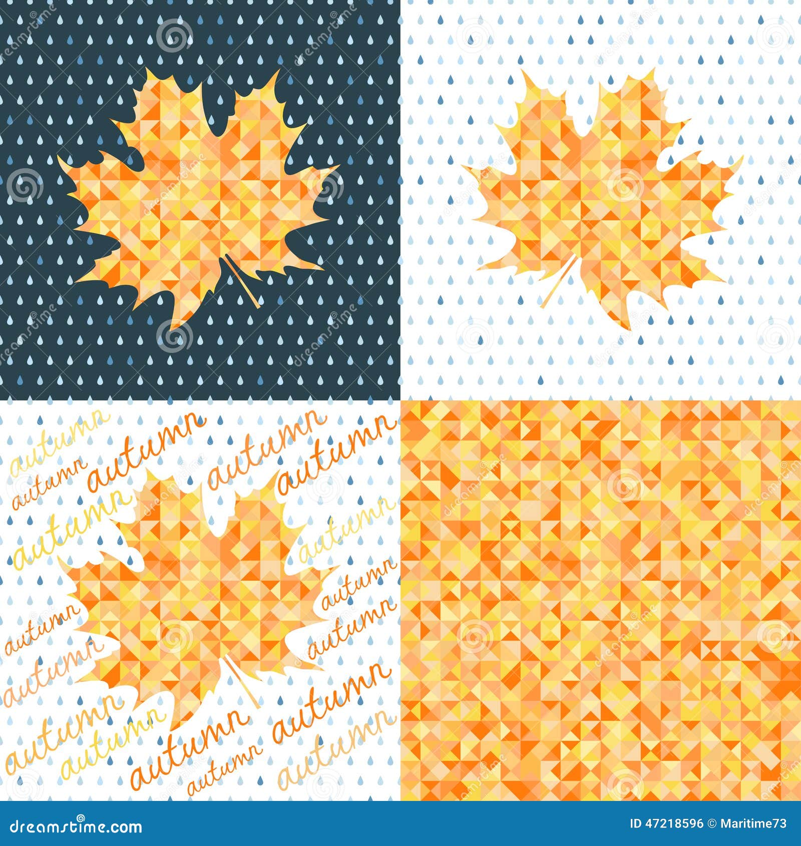 Set of Four Autumn Backgrounds. Abstract Geometric Backgrounds Stock ...