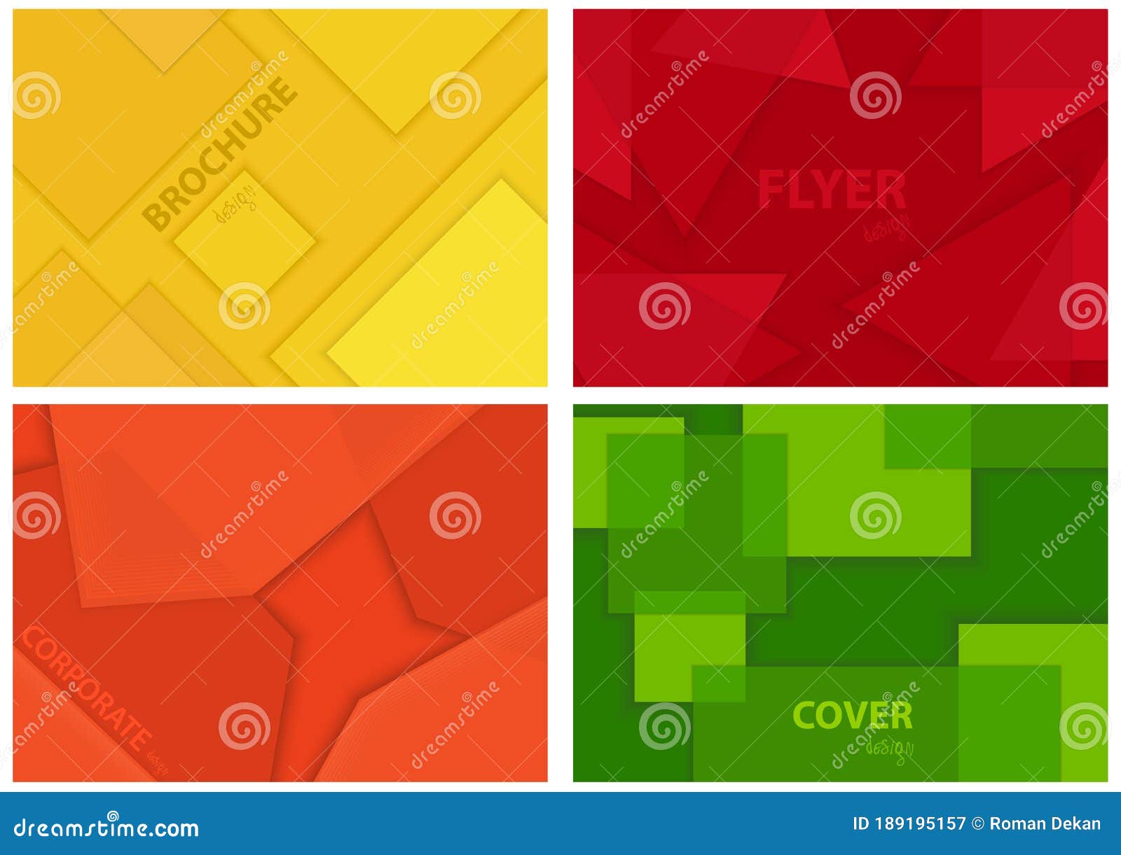 Set of Four Backgrounds with Geometric Pattern Stock Vector ...
