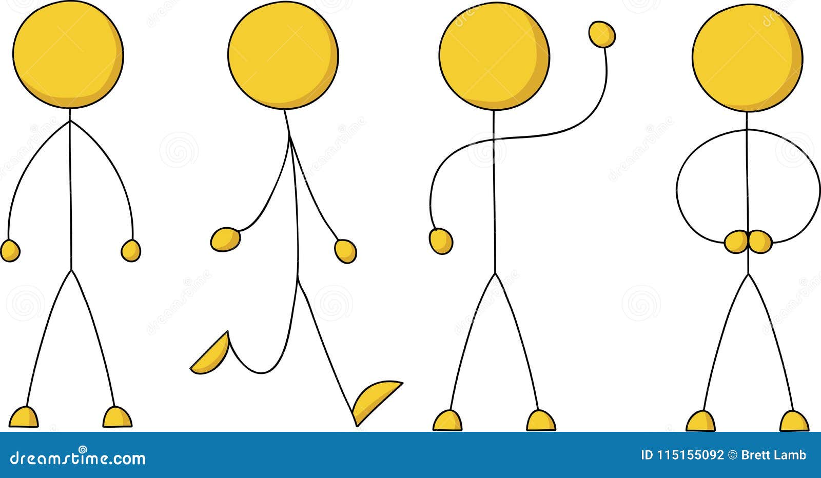 Four Simple Cartoon Stick Figures Stock Vector - Illustration of vector ...