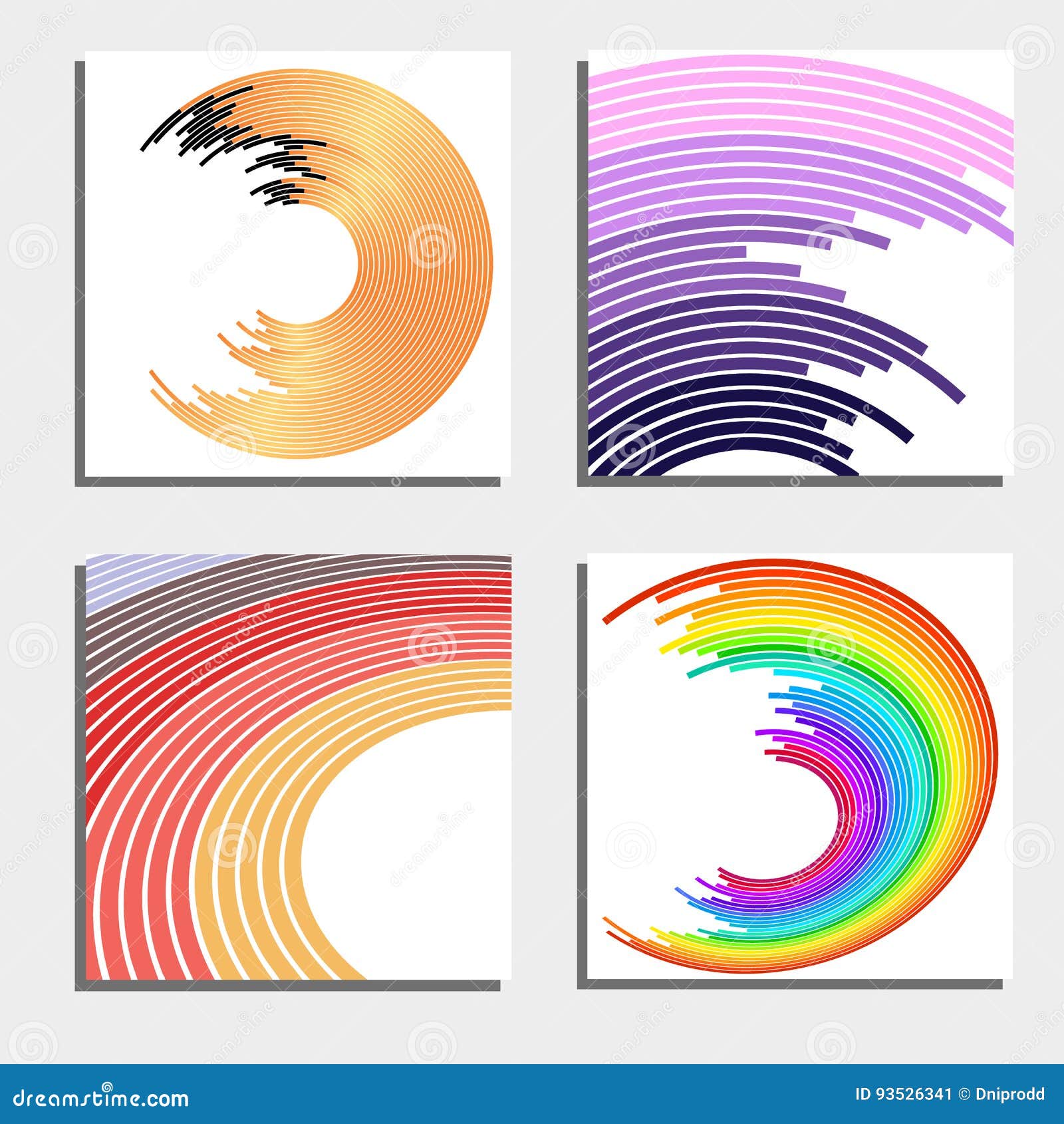 Set of Four Beautiful Abstract Backgrounds. Abstract Flash Light ...