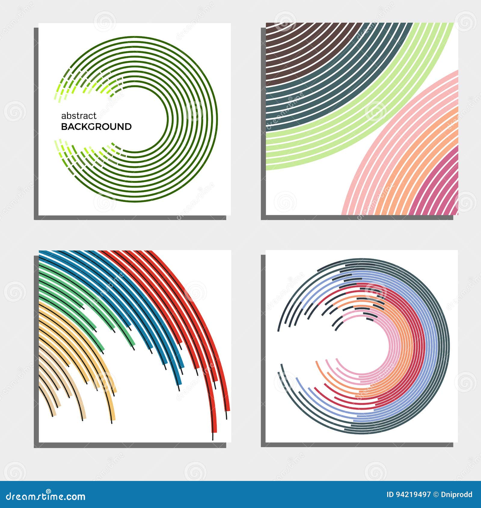 Set of Four Beautiful Abstract Backgrounds. Abstract Flash Light ...