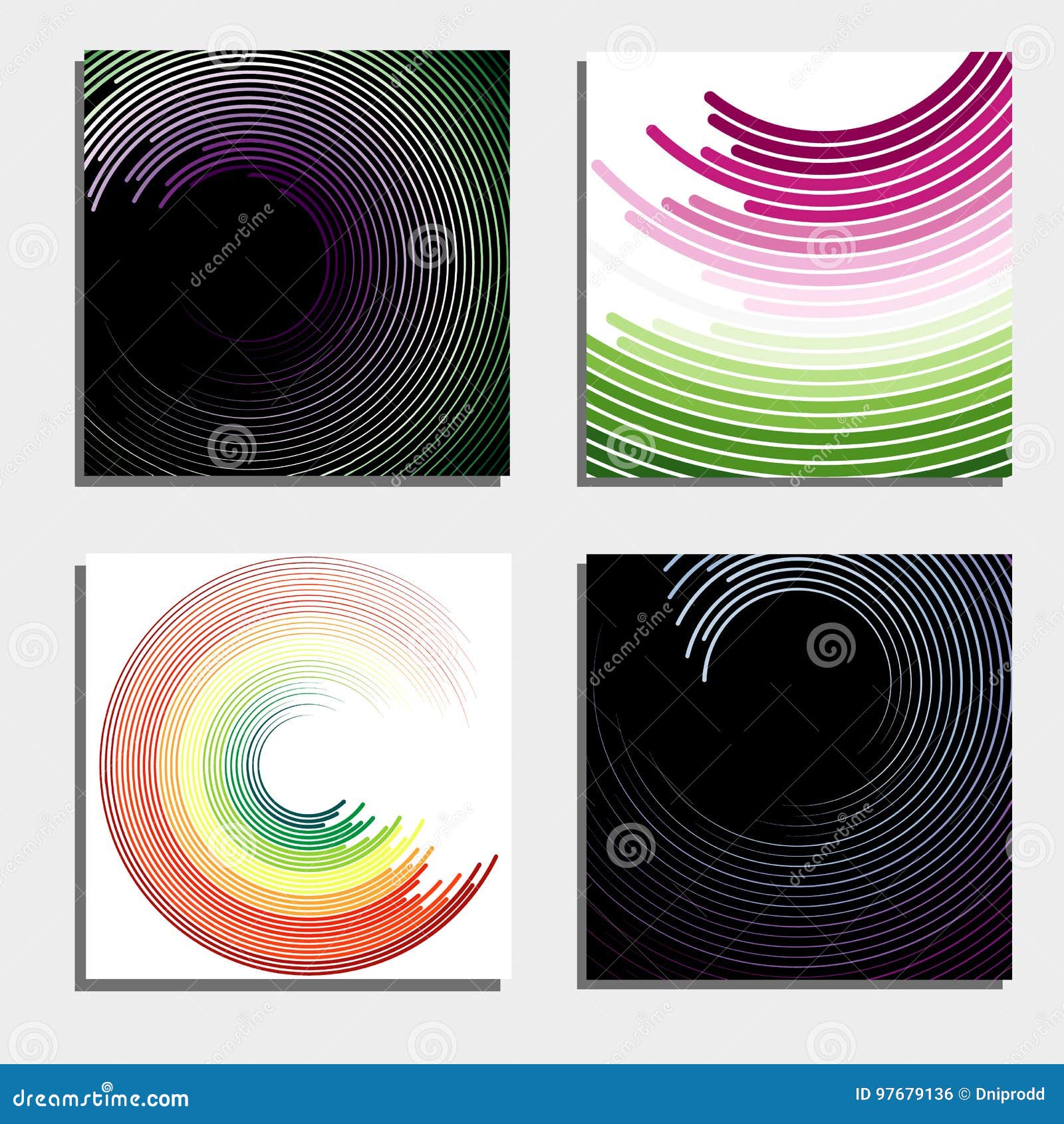 Set of Four Beautiful Abstract Backgrounds. Abstract Flash Light ...