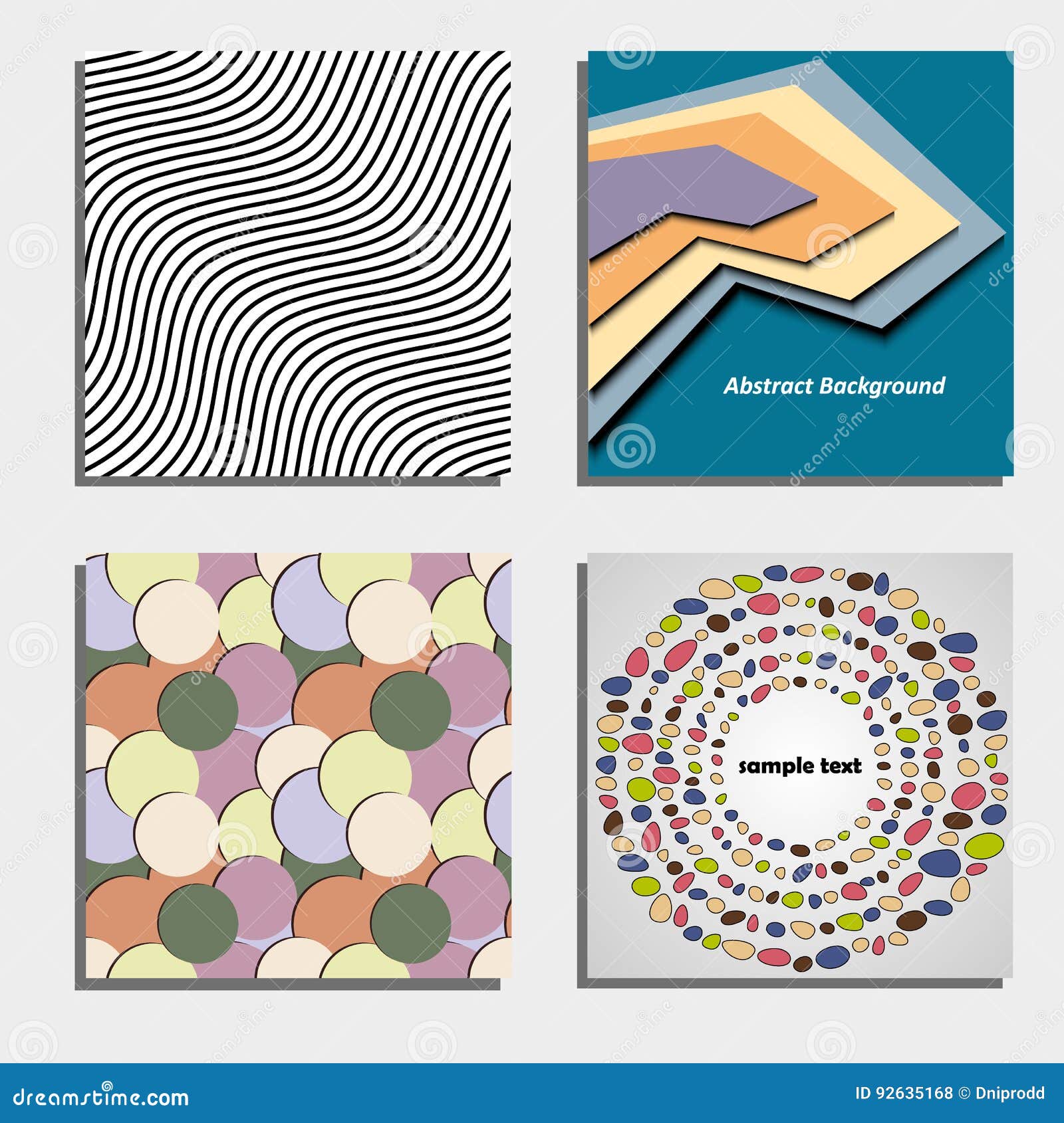 Set of Four Beautiful Abstract Backgrounds Stock Vector - Illustration ...