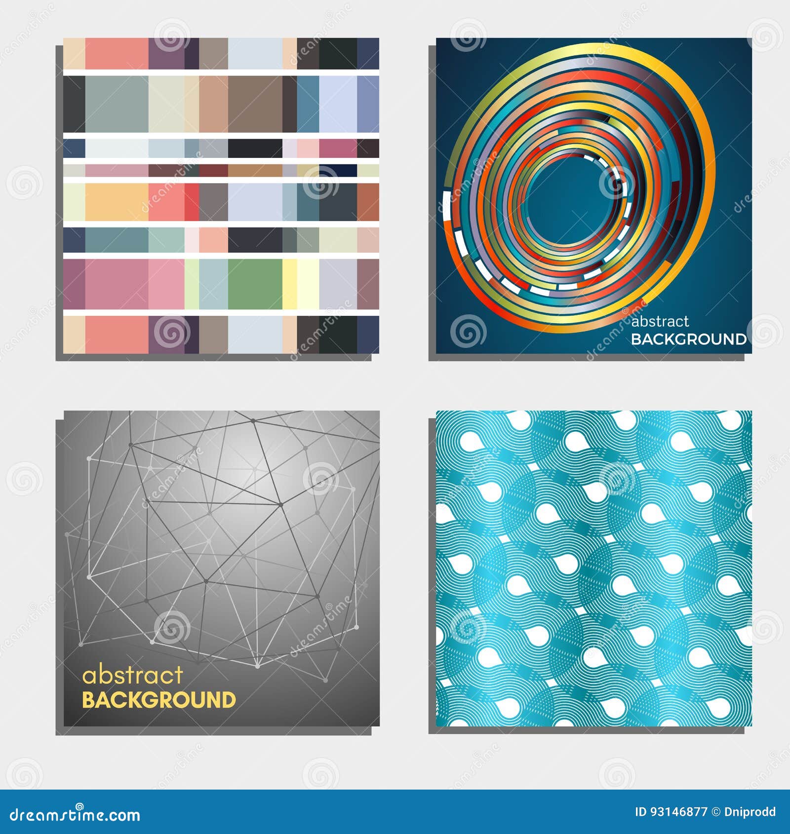 Set of Four Beautiful Abstract Backgrounds. Stock Vector - Illustration ...