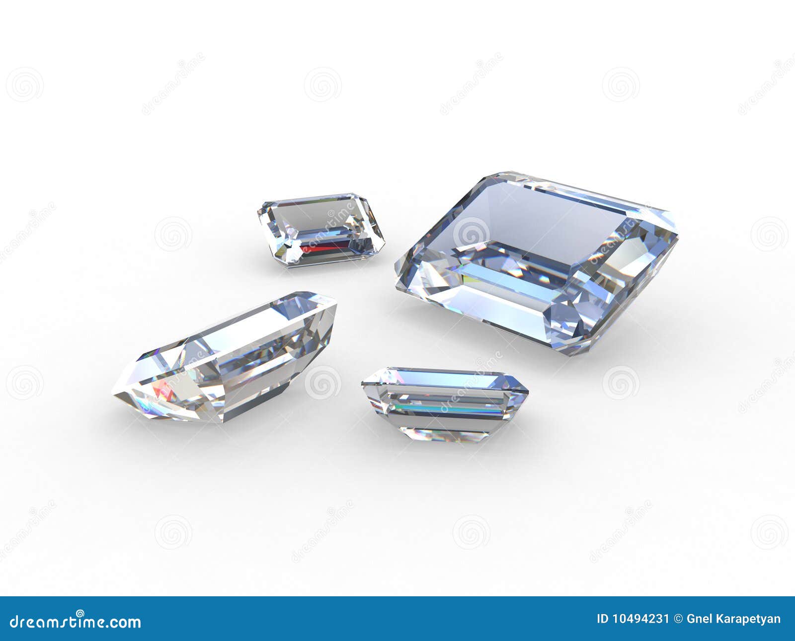 Set of Four Beautiful Diamond Gemstones Stock Illustration ...