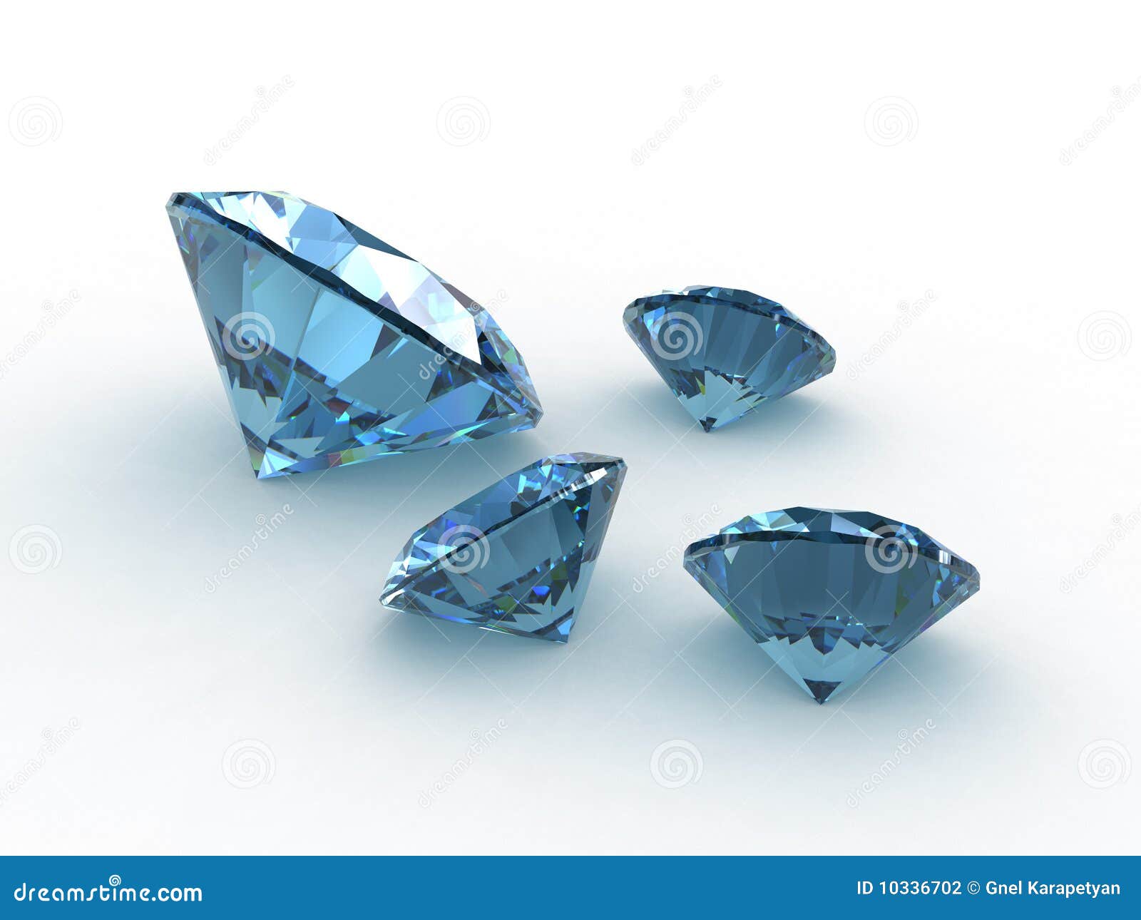 Set of Four Beautiful Topaz Gemstones Stock Illustration - Illustration ...