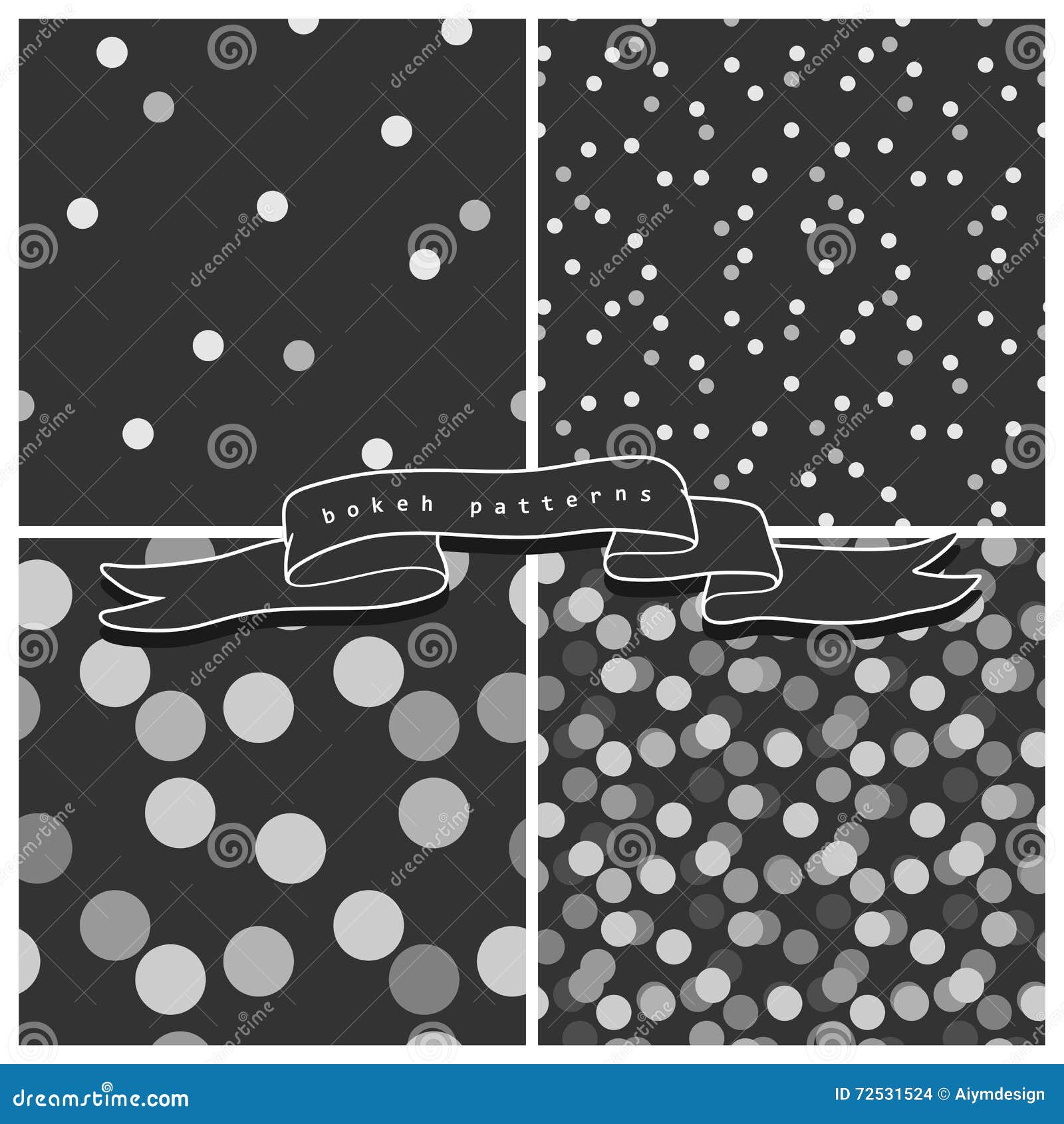 Set of Four Bokeh Seamless Patterns Stock Vector - Illustration of ...