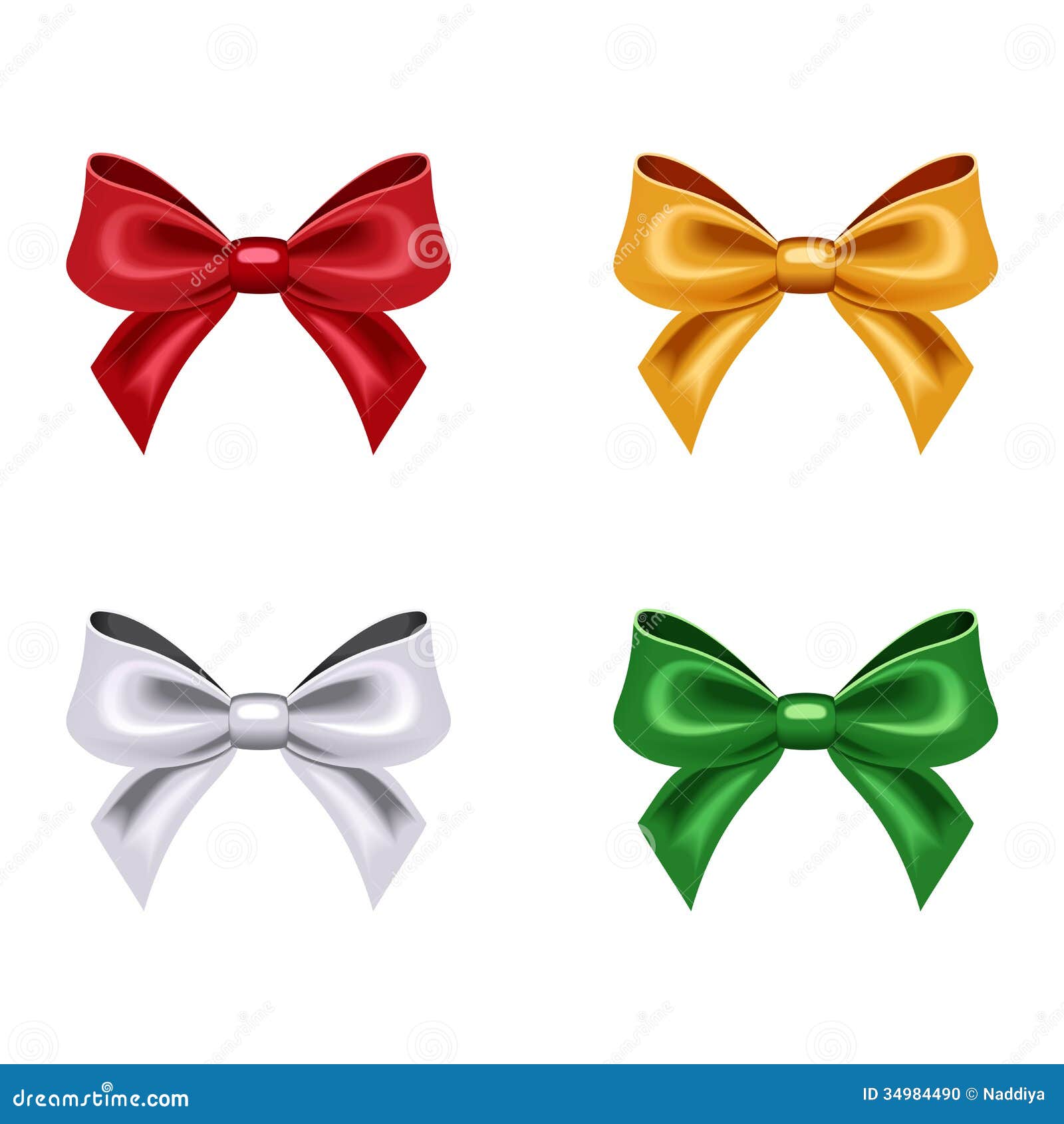 Set of four bows. stock vector. Illustration of color - 34984490