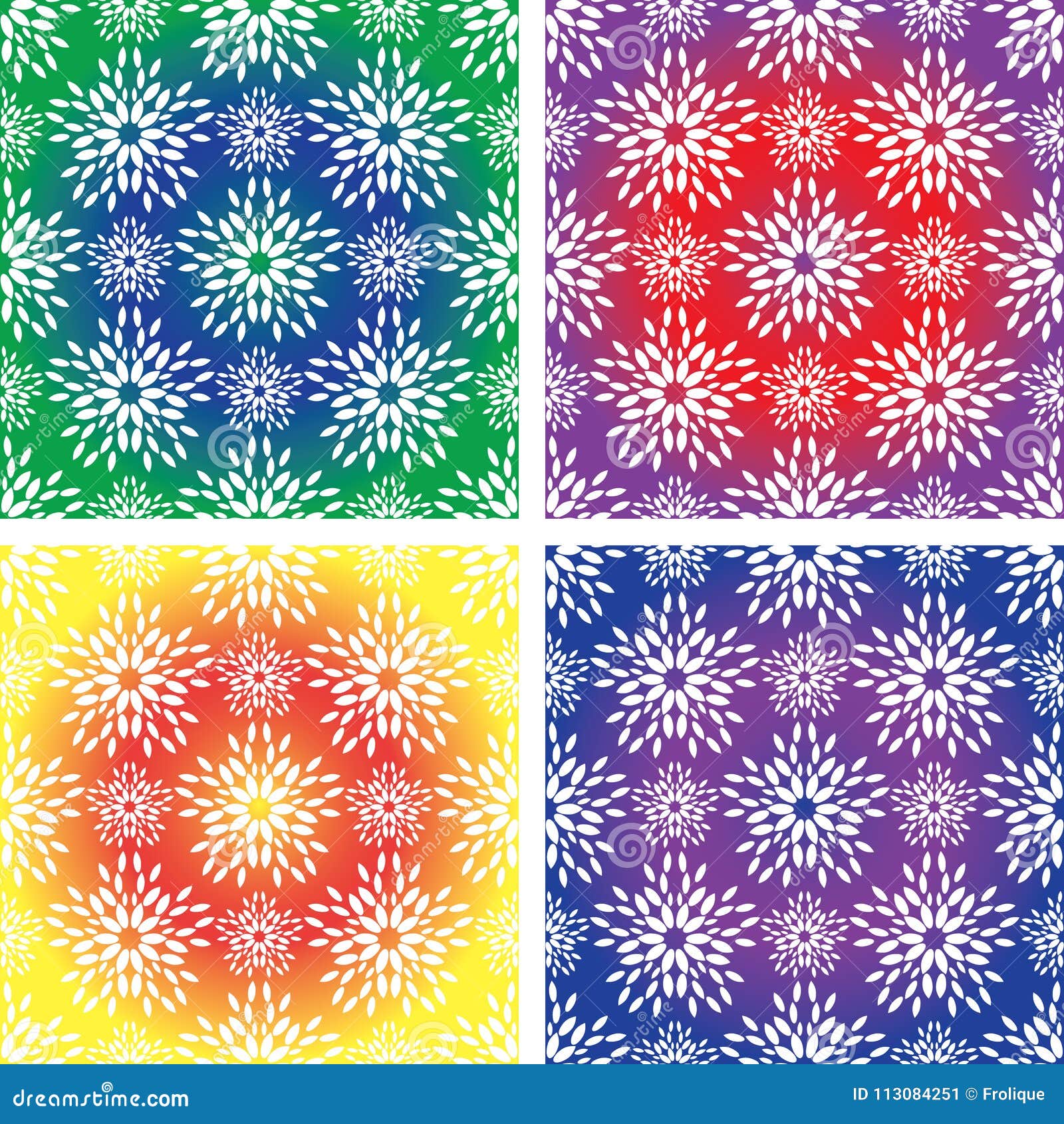 Set of Four Bright Colors Seamless Patterns Stock Illustration ...