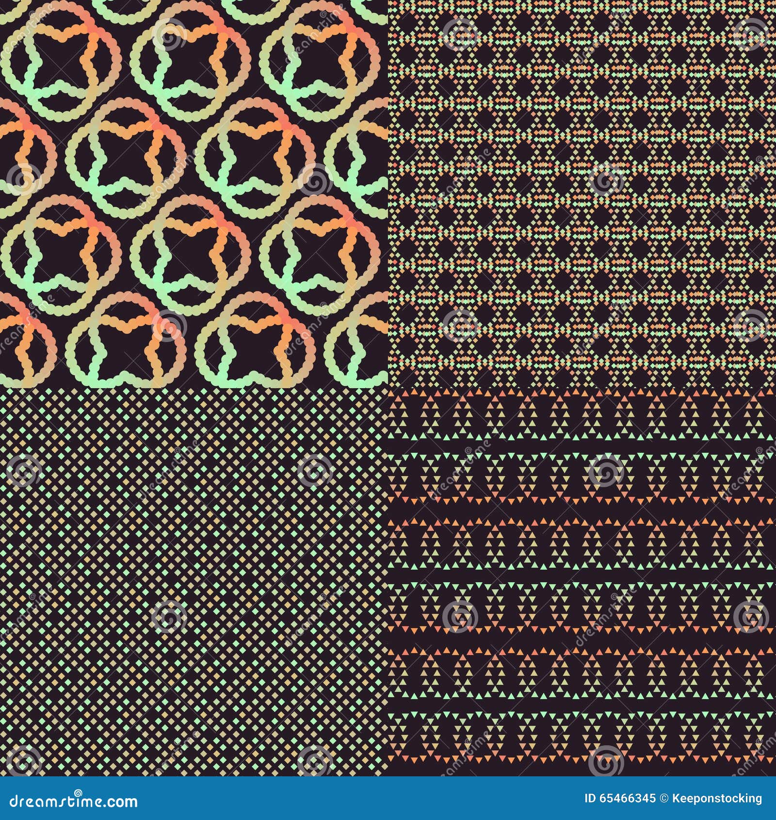 Set of Four Brown Abstract Retro Colors Patterns Stock Vector ...