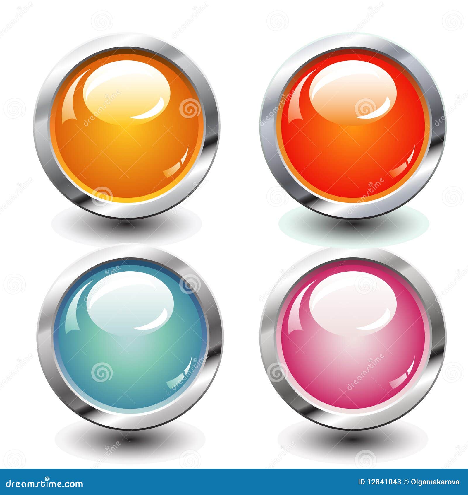 Set of four buttons stock vector. Illustration of design - 12841043
