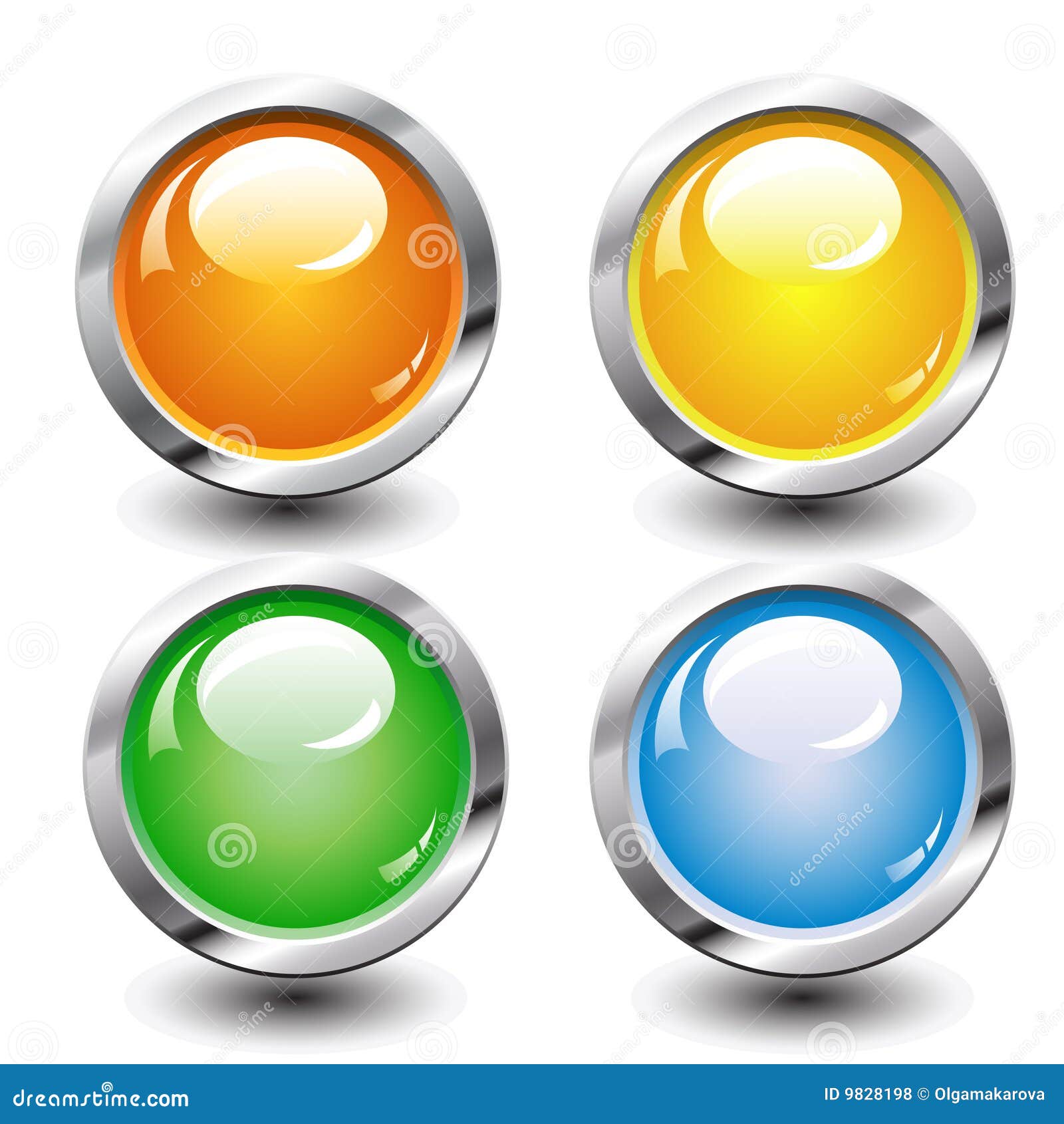Set of four buttons stock vector. Illustration of metal - 9828198