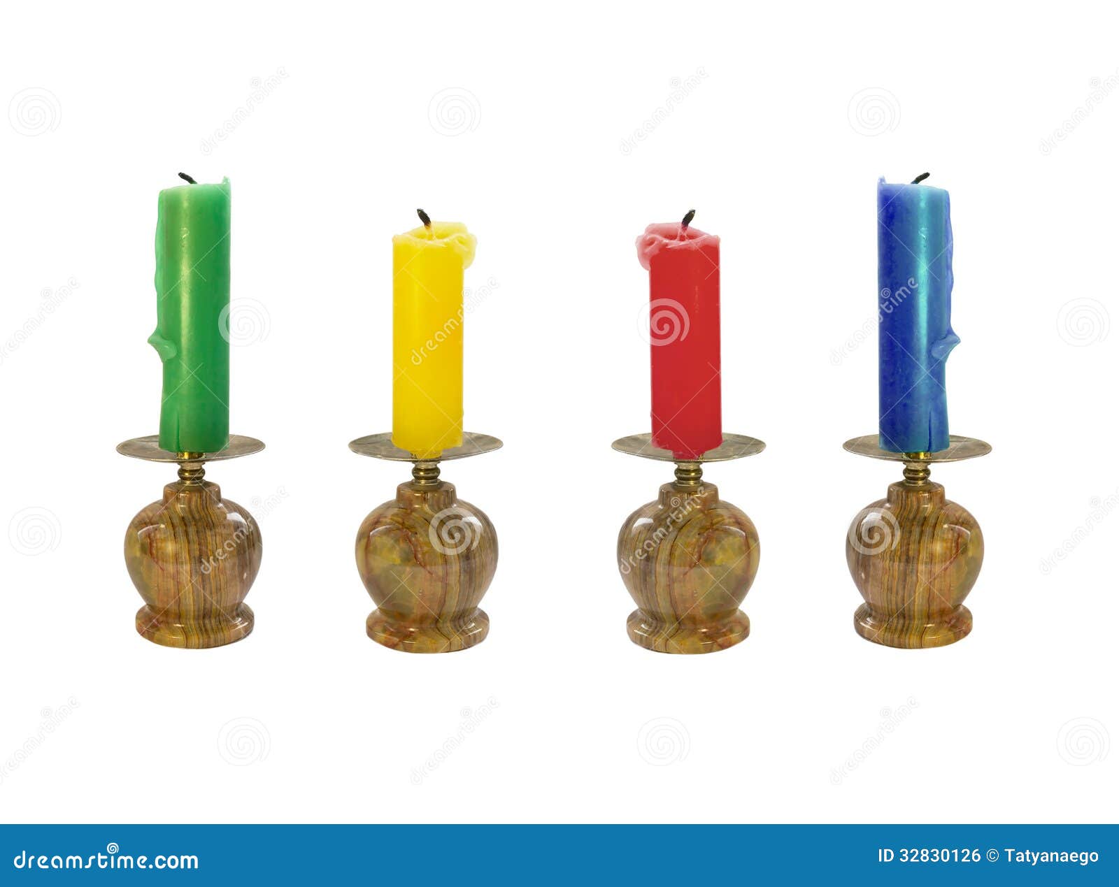 Set of four candles stock photo. Image of romantic, stone - 32830126