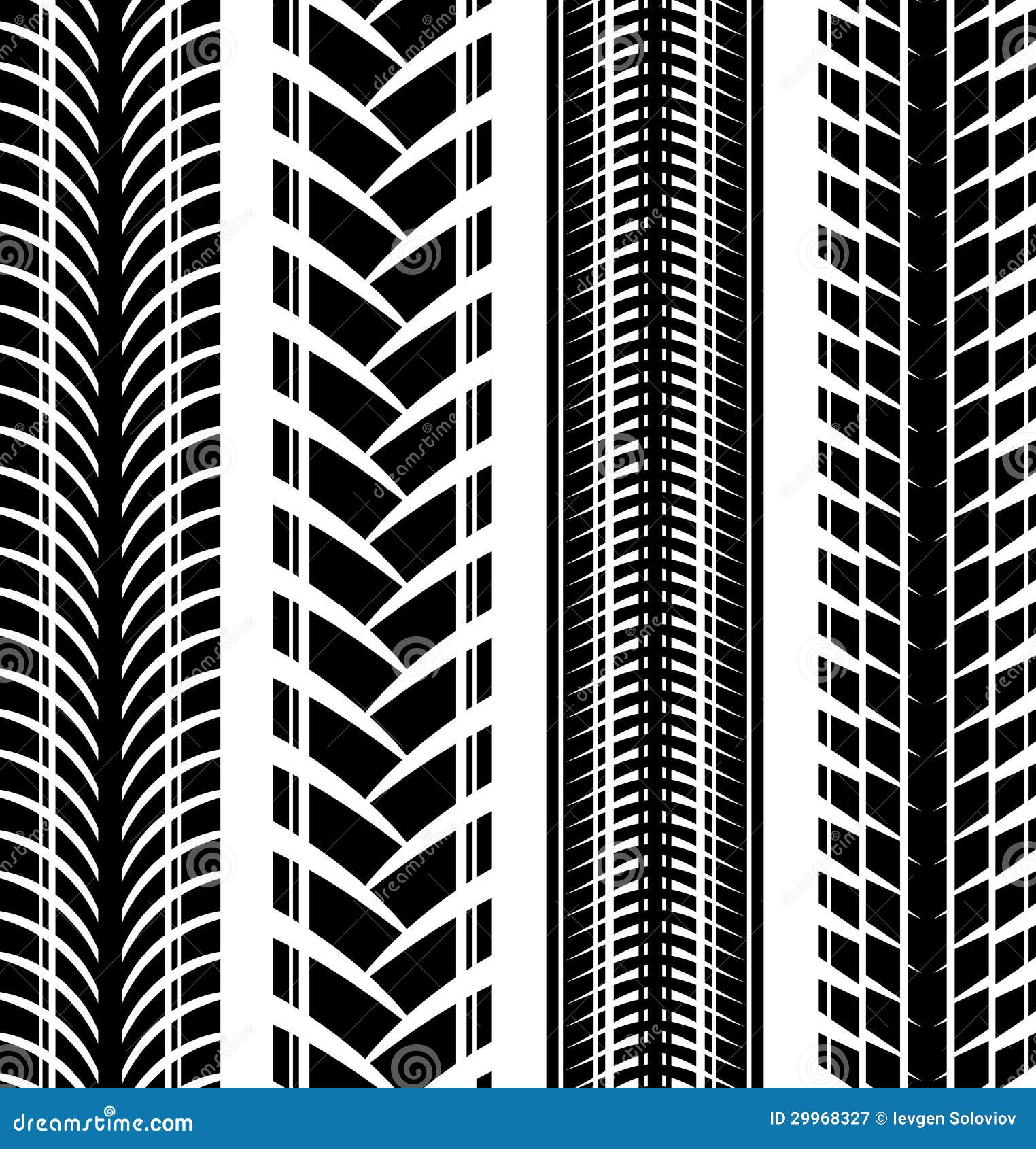 Tire track set stock vector. Illustration of rubber, land - 29968327