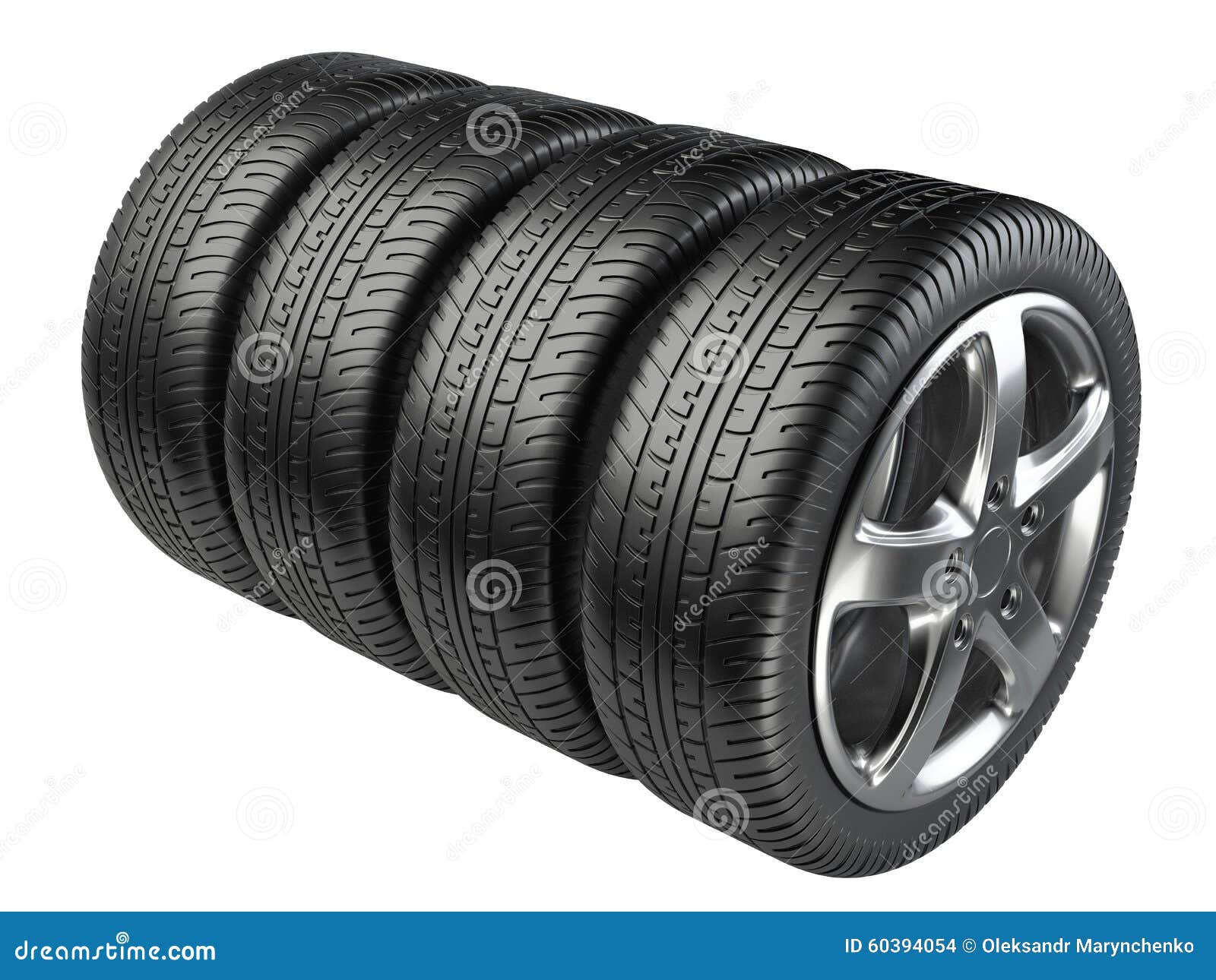 Set of four car wheels stock illustration. Illustration of group - 60394054