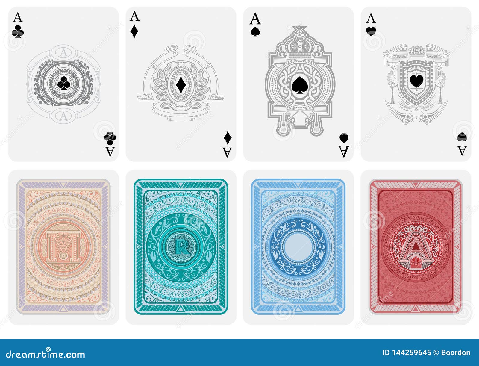 Four Card Suits. Cards Deck. Cartoon Vector | CartoonDealer.com #59482337