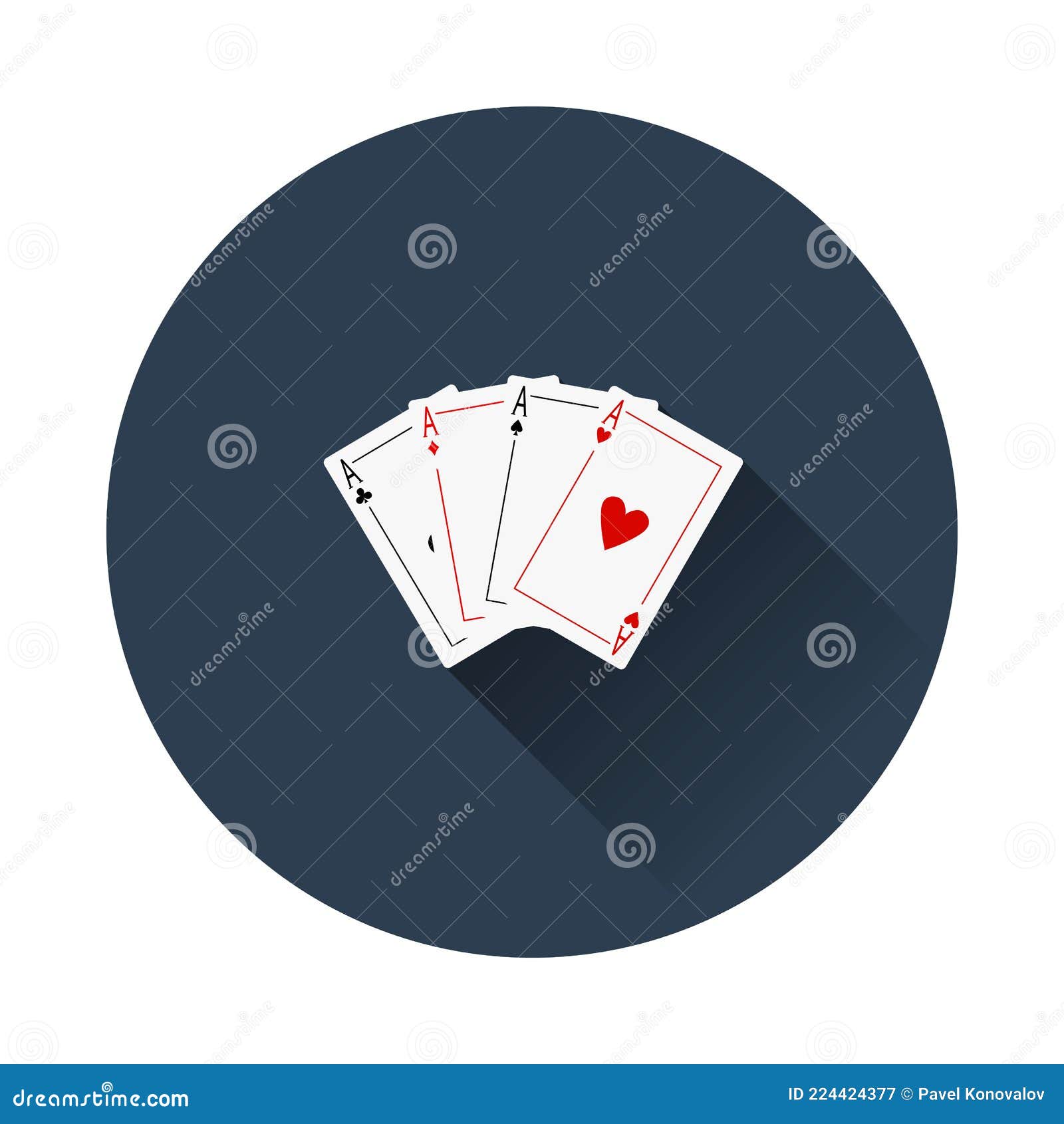 Set of Four Card Icons stock vector. Illustration of diamonds - 224424377