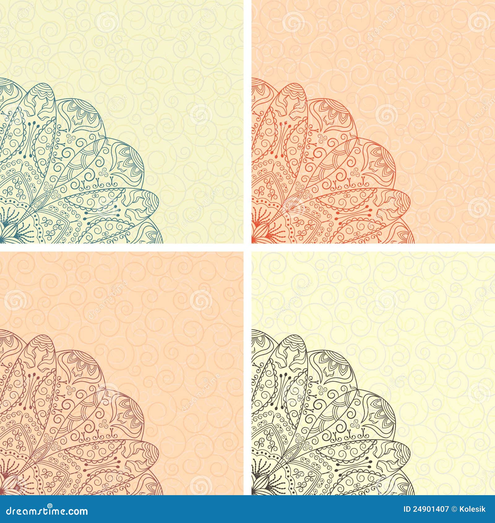 Set of four cards stock vector. Illustration of decoration - 24901407