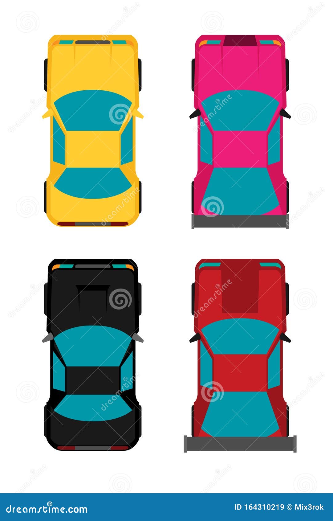 Set of Four Cars. Vector Flat Illustration Stock Vector - Illustration ...