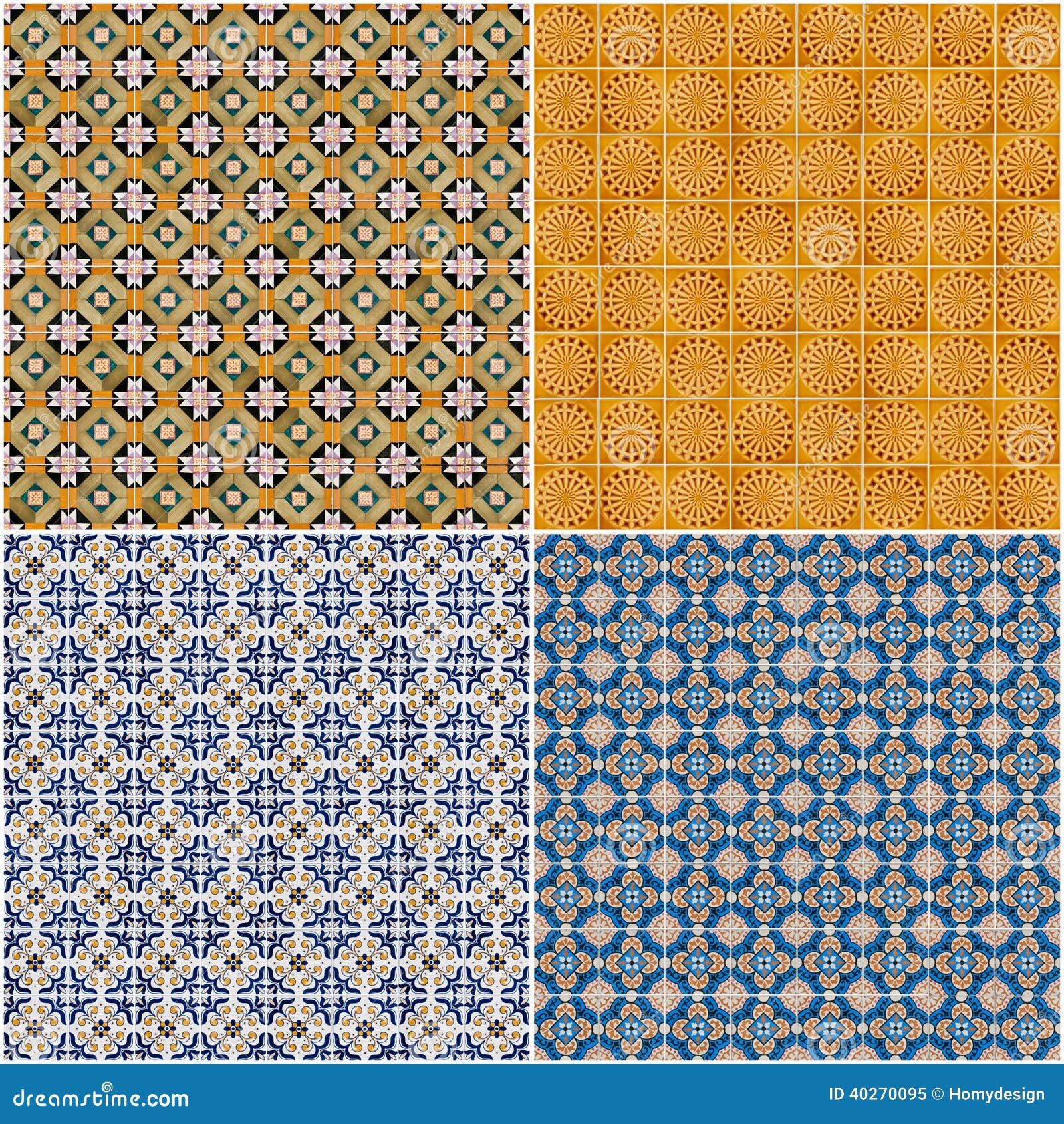 Set of Four Ceramic Tiles Patterns Stock Image - Image of exterior ...