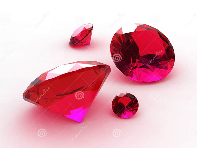 Set of Four Charming Round Rubies Stock Illustration - Illustration of ...