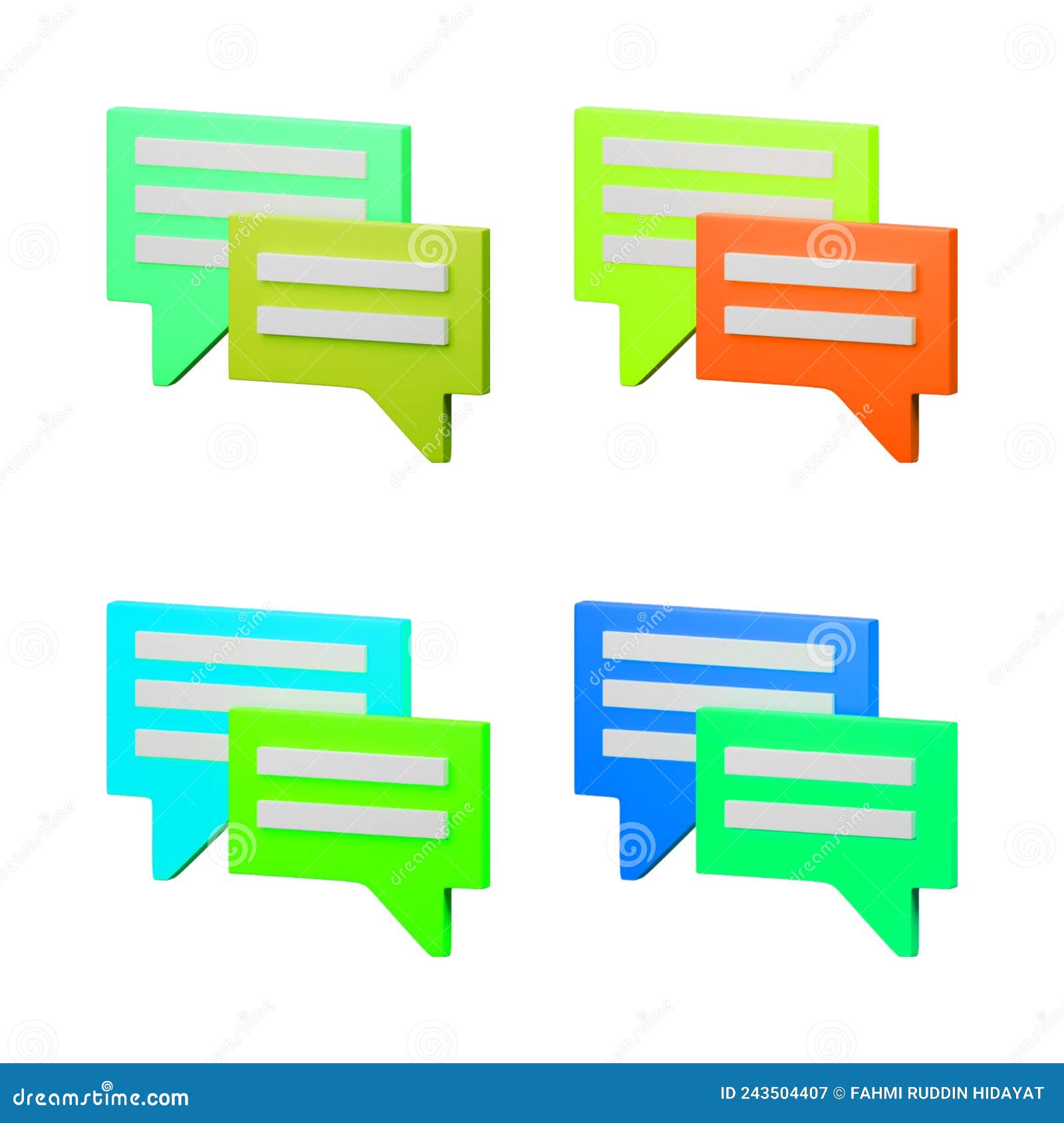 Set of four chat icons stock vector. Illustration of social - 243504407