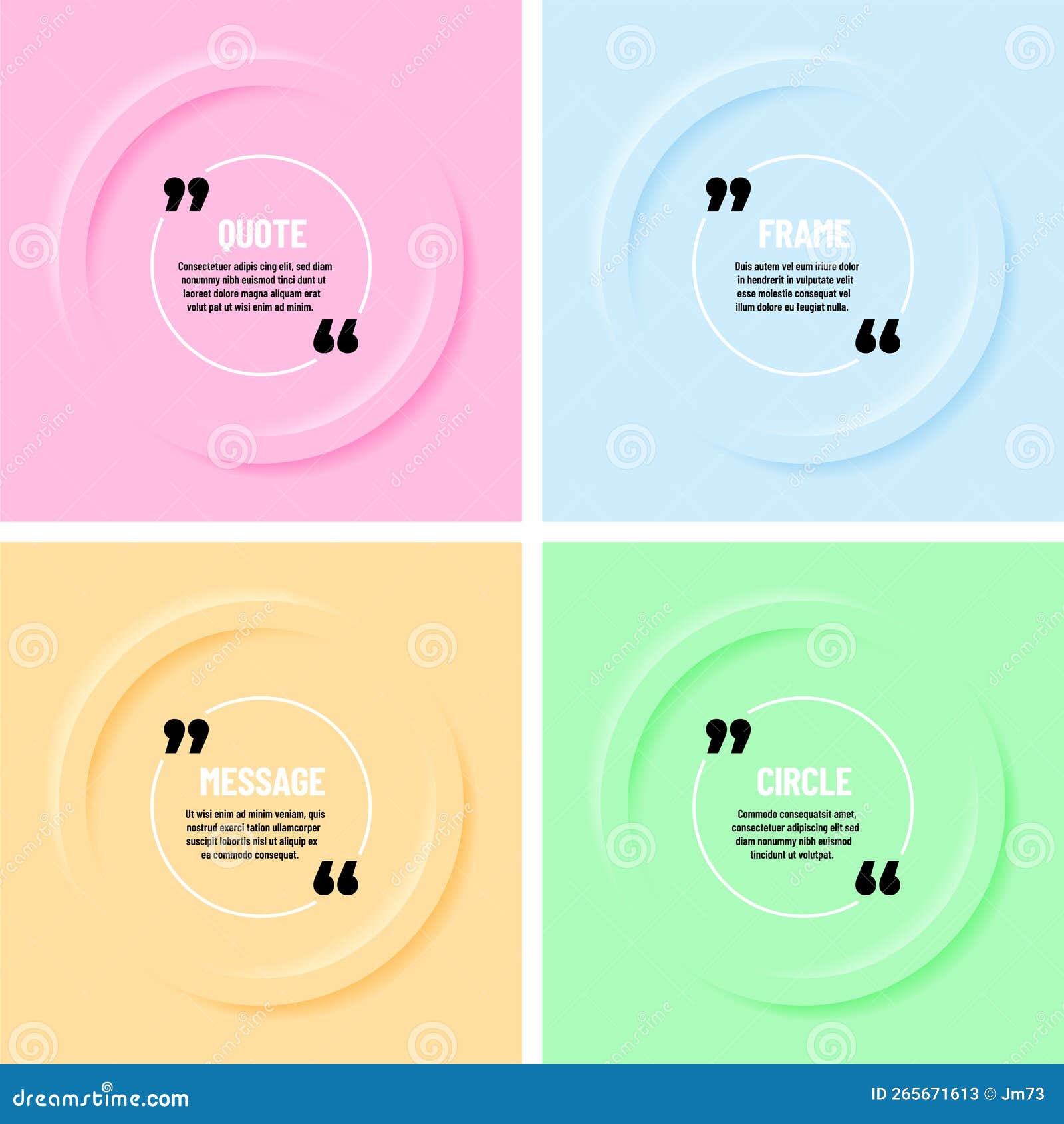 Set of Four Circle Frames with Copy Space Stock Vector - Illustration ...