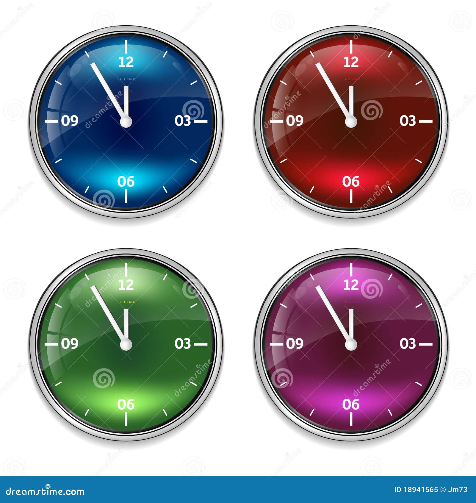 Set of four clock stock vector. Illustration of minute - 18941565