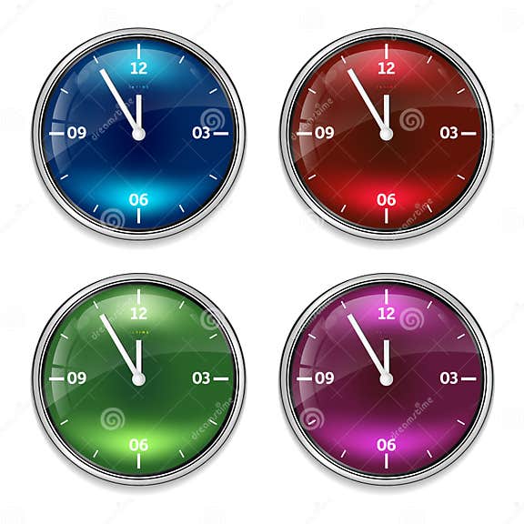 Set of four clock stock vector. Illustration of minute - 18941565