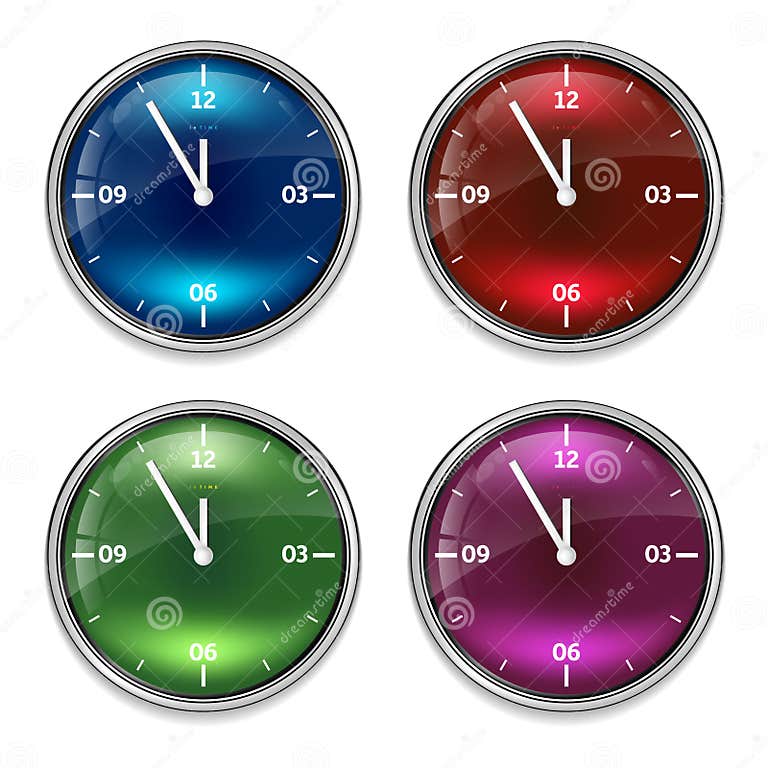 Set of four clock stock vector. Illustration of minute - 18941565