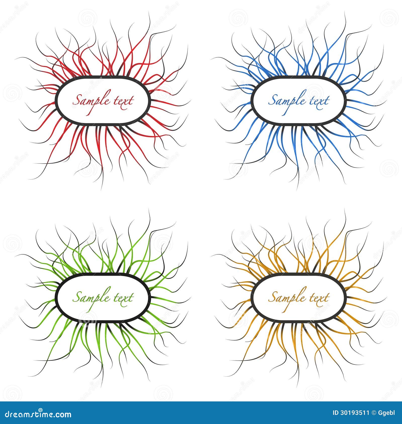 Set of color root text stock vector. Illustration of design - 30193511