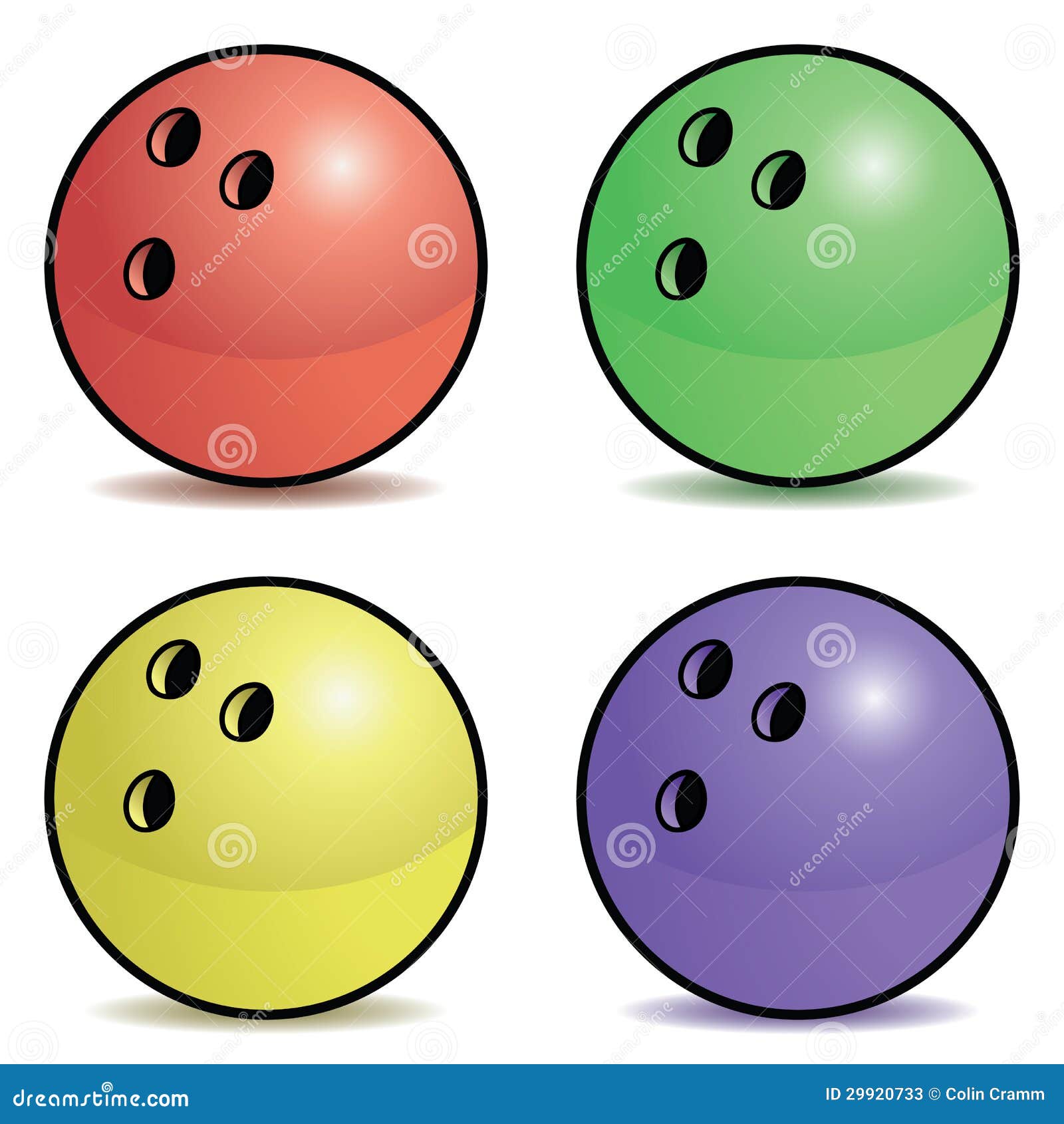Bowling ball set stock vector. Illustration of ball, four - 29920733