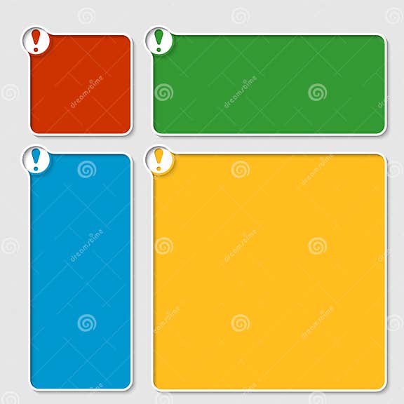 Set of four colored box stock vector. Illustration of empty - 34857626