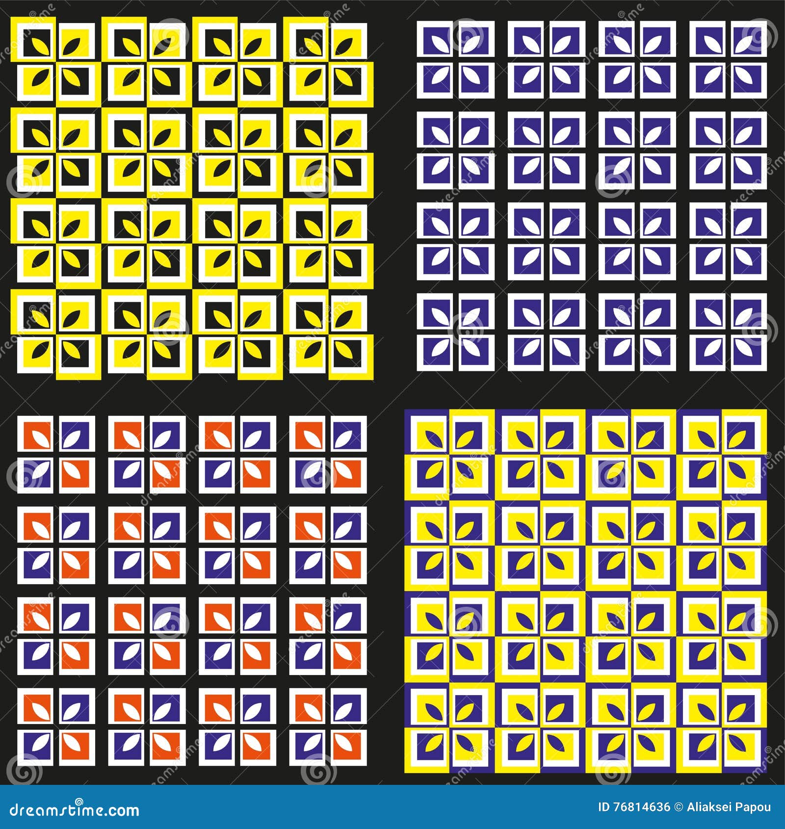 Set of Four Colored Patterns Stock Vector - Illustration of abstract ...