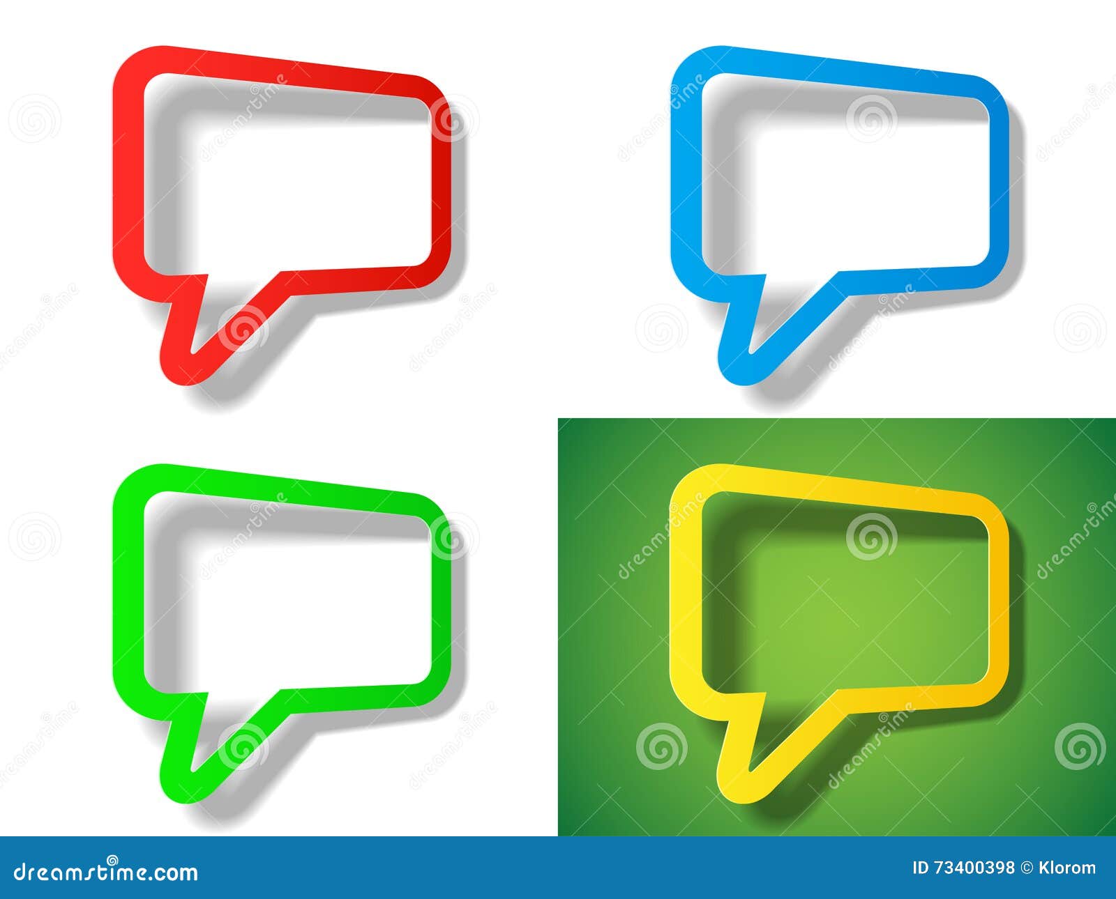 Set of Four Colored Text Frames with Shadow Stock Vector - Illustration ...