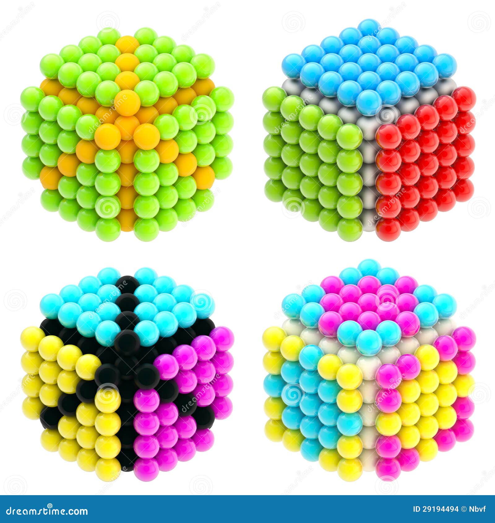 Set of Four Colorful Abstract Cubes Isolated Stock Illustration ...