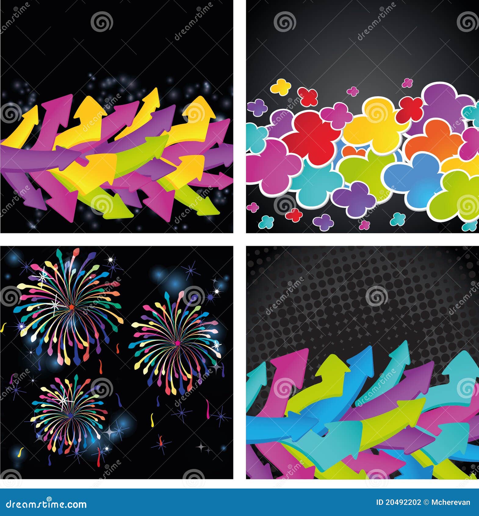 Set of Four Colorful Backgrounds Stock Vector - Illustration of graphic ...