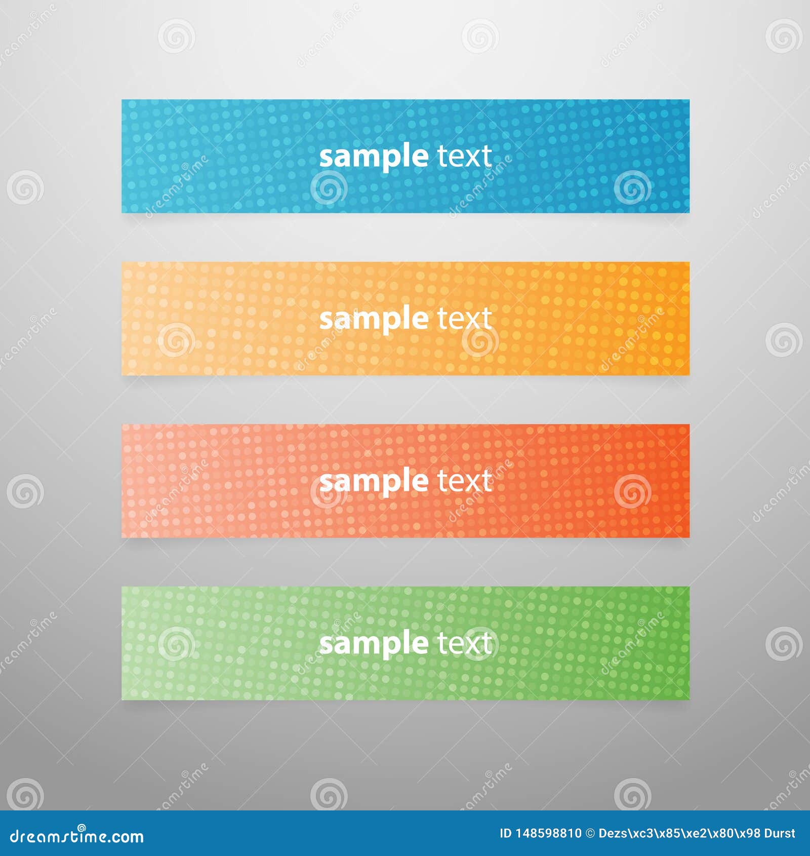Set of Colorful Banners with Dot Pattern Stock Illustration ...