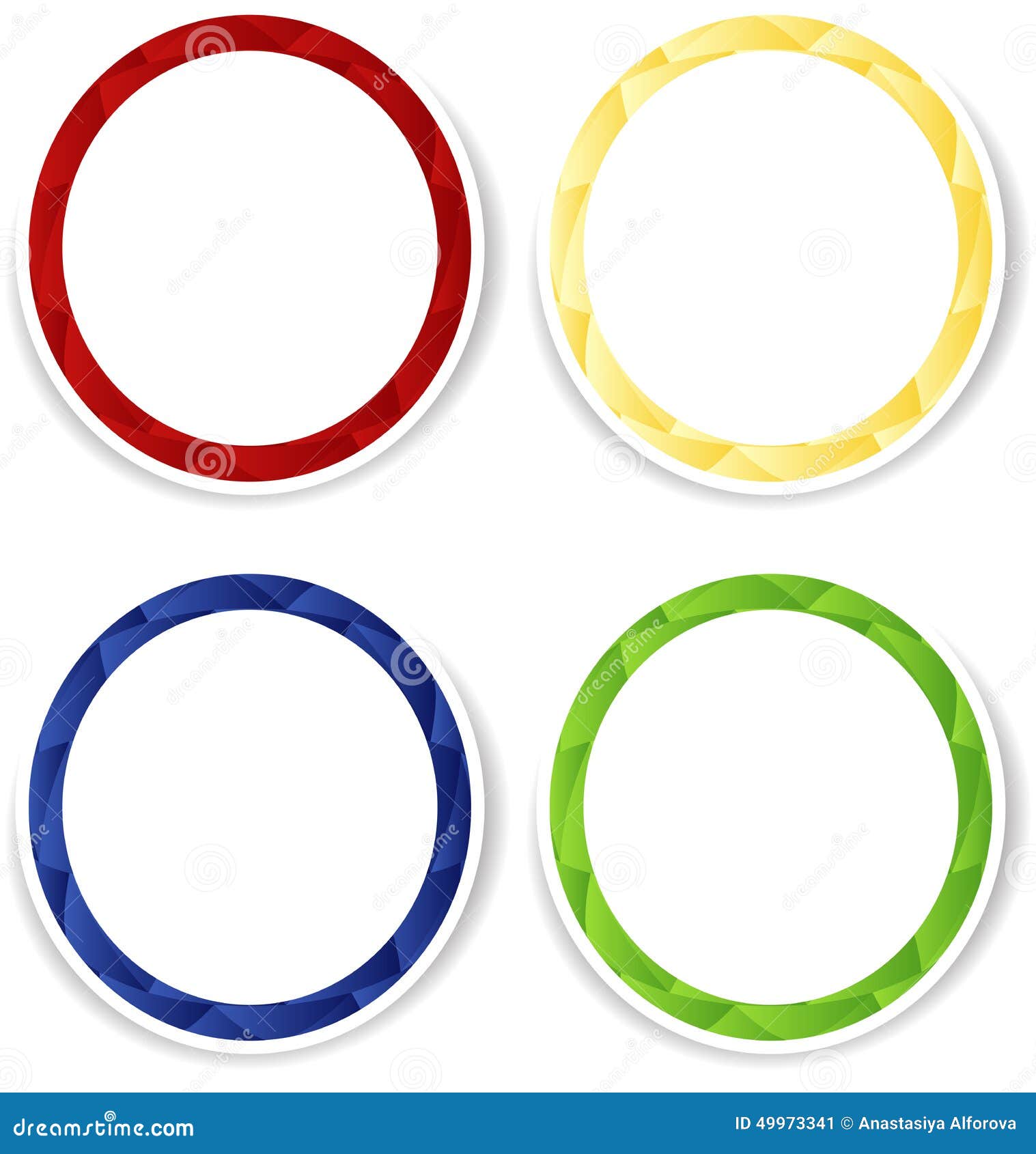 Set of Four Colorful Circle Frames with White Copyspace. Stock Vector ...
