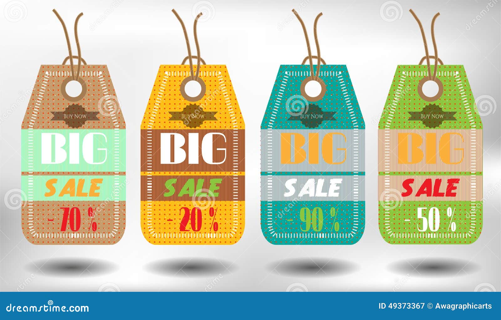 Set of Four Colorful, Hanging Stickers with Text Stock Vector ...